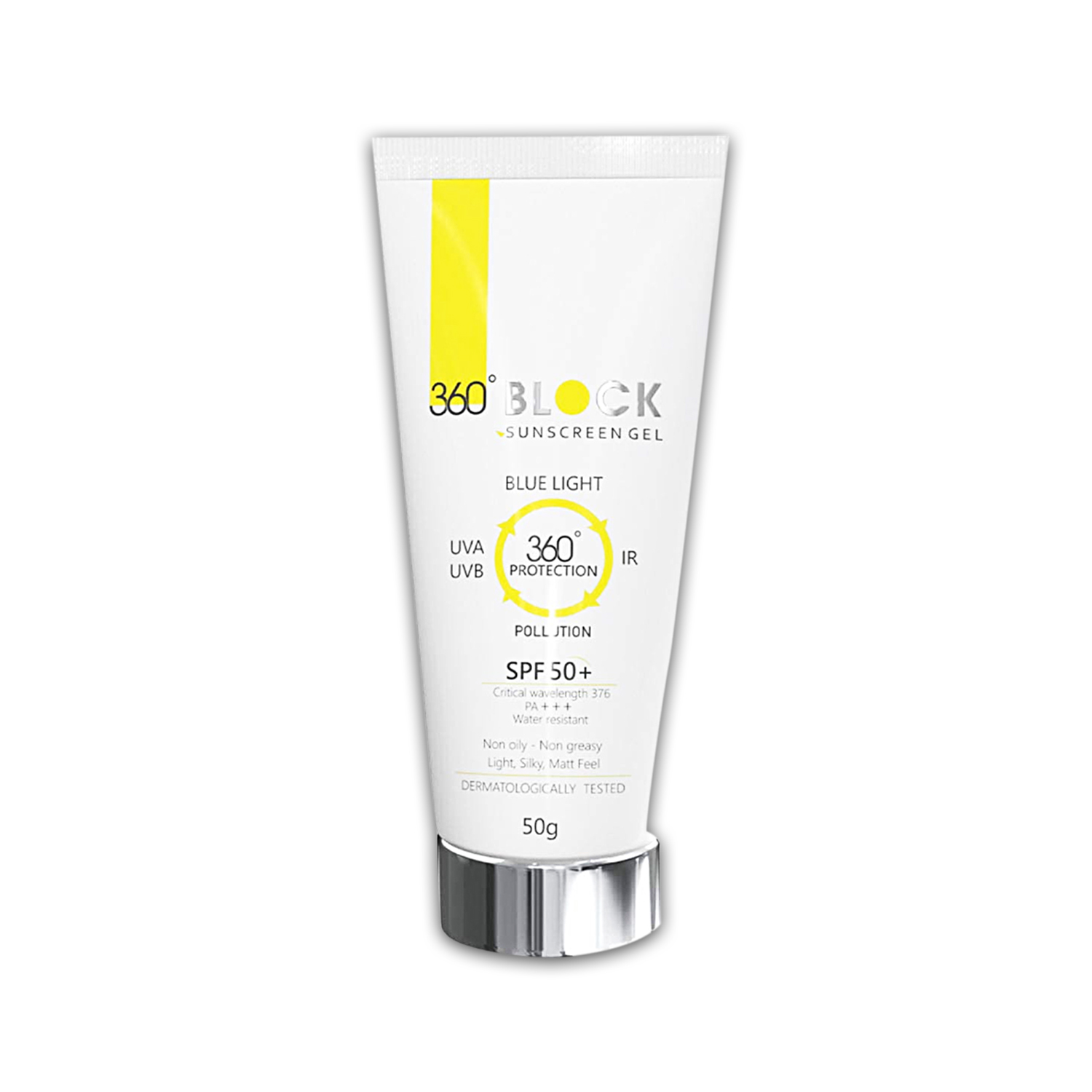 360 Block Sunscreen Gel SPF 50+ – 50g Sun Block for Oily Skin