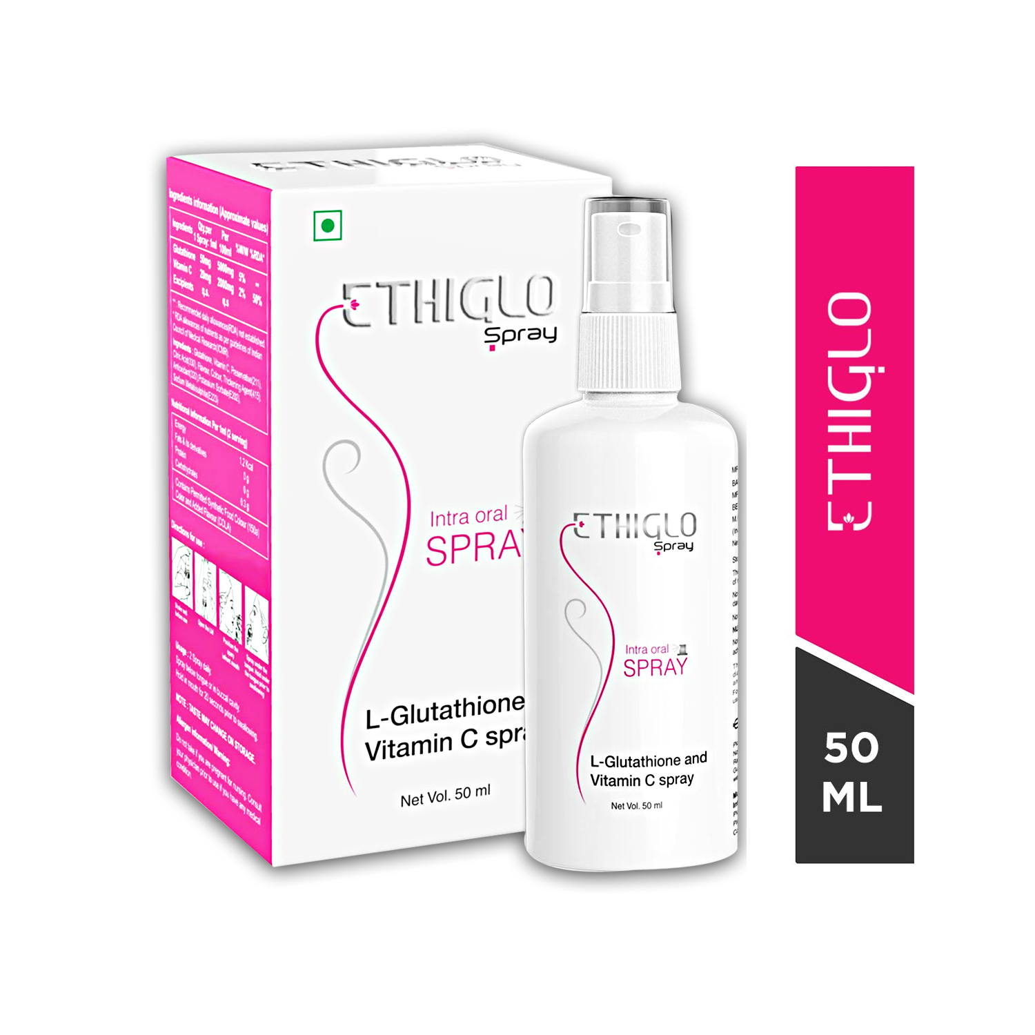 Ethiglo Spray L-Glutathione for Skin Lightening 50ml - Cureka