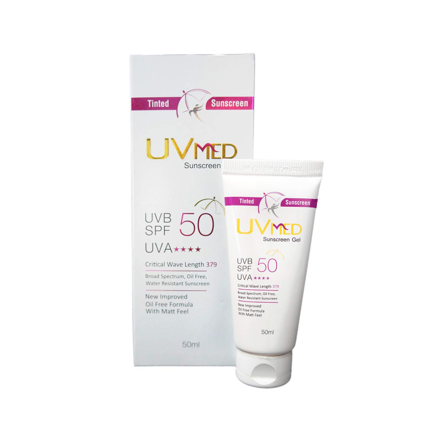 UVMed Tinted Sunscreen Gel SPF 50 - Cureka