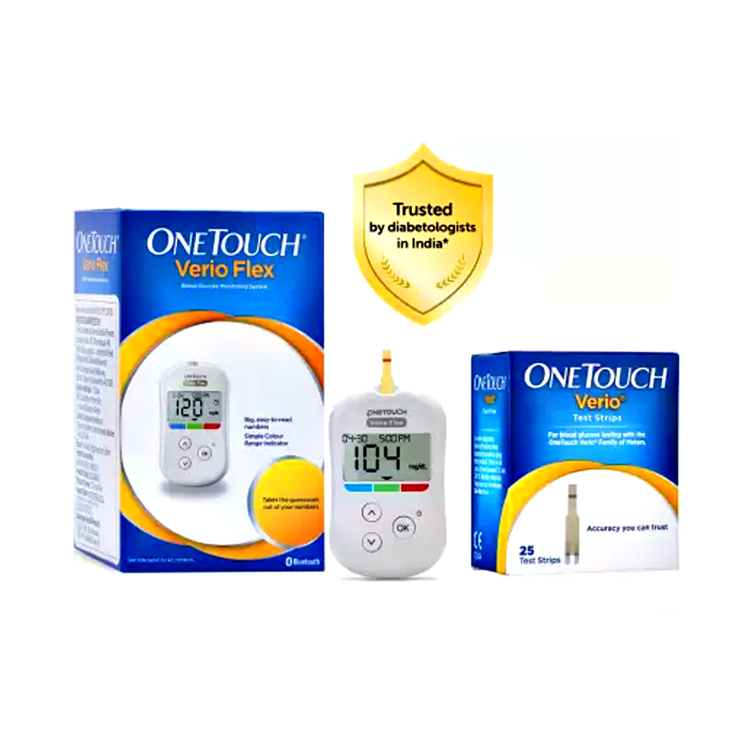 OneTouch Verio Flex Glucometer (25 Strips) - Cureka