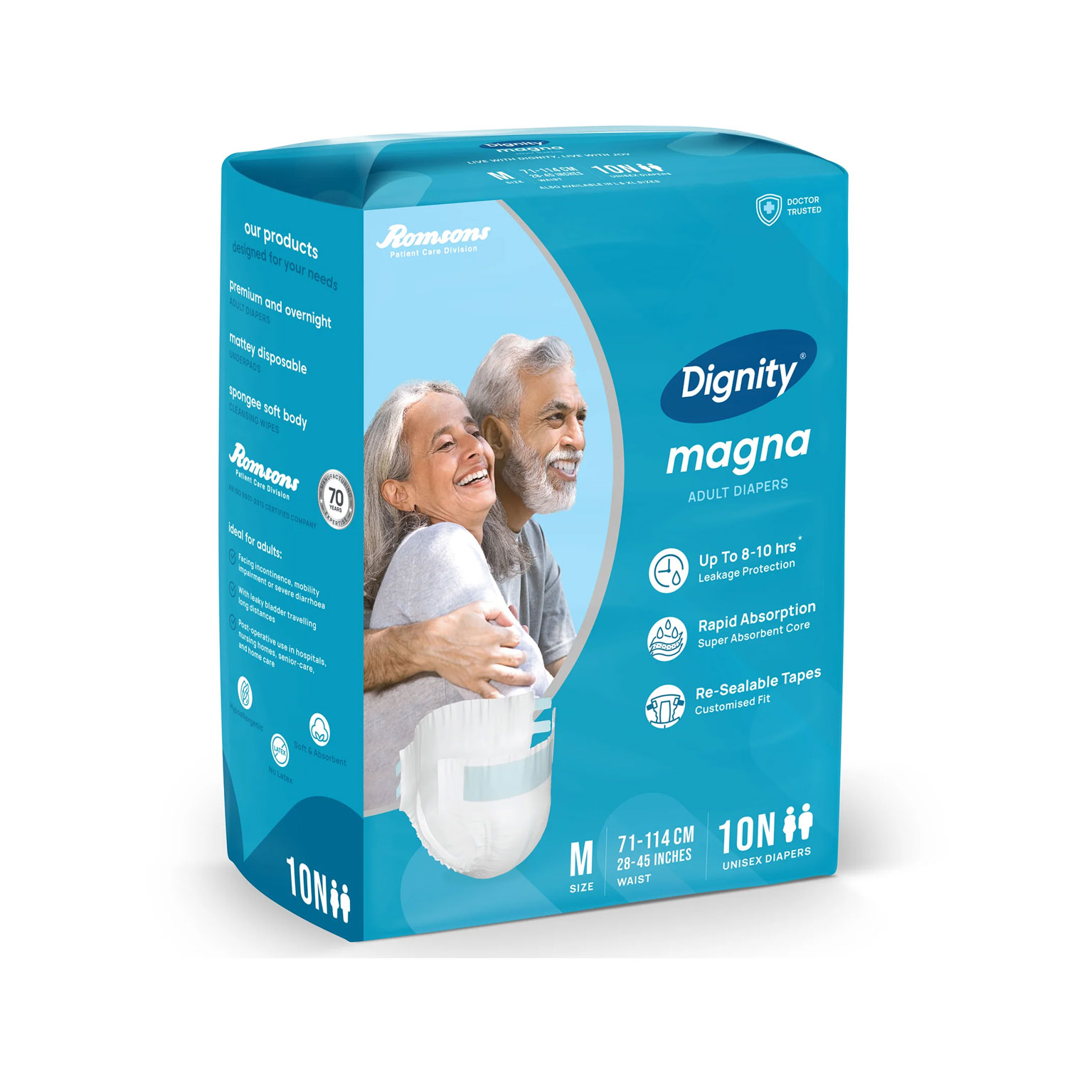Romsons Magna Adult Diaper Medium (28''- 45'') 10s - Cureka