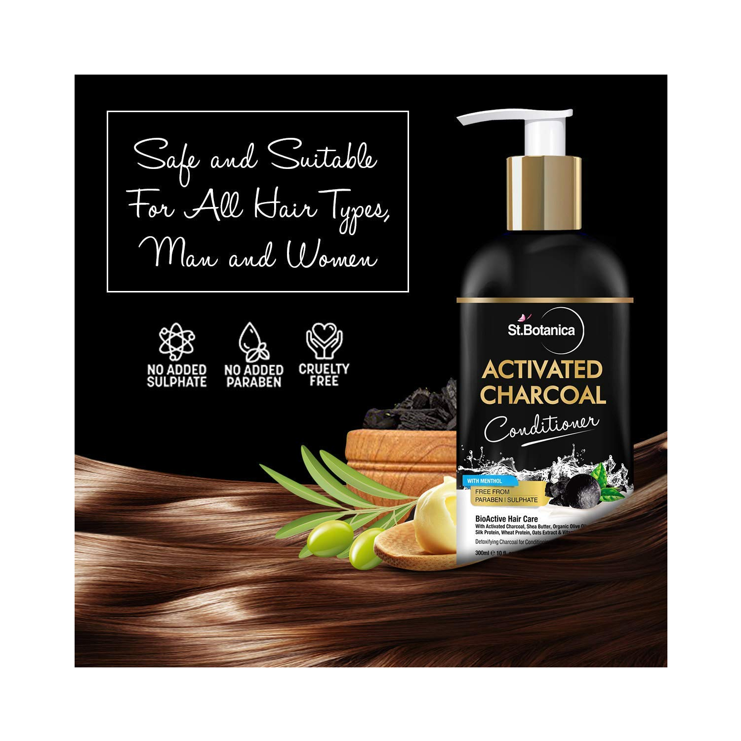 Buy St. Botanica’s Activated Charcoal Conditioner 300ml Online at Best ...