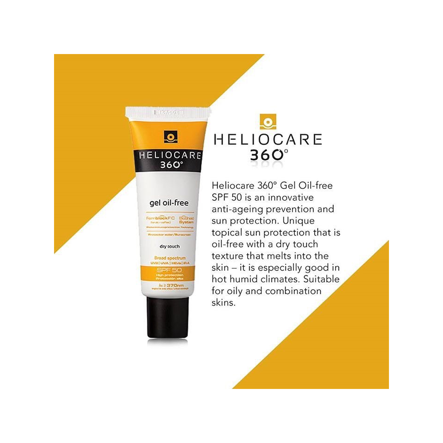 Heliocare 360 Gel Oil Free Dry Touch Spf 50 Sunscreen buy online at ...