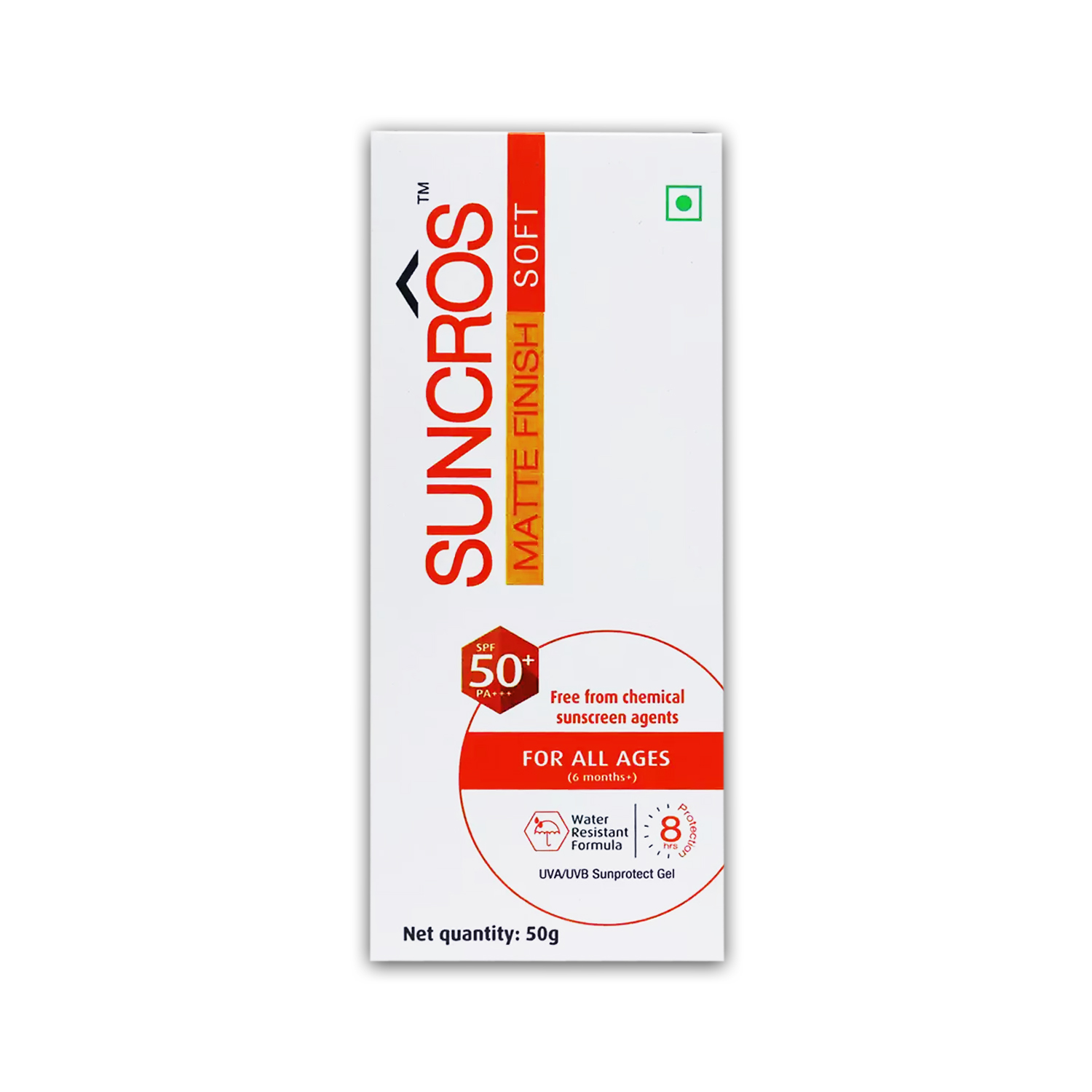 Suncros Matte Finish Soft Gel SPF50+ (PA+++) 50g - Cureka