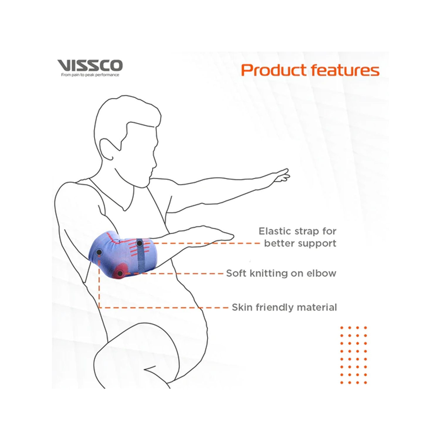 Vissco Neoprene Elbow Support with Velcro Strap (XXL) - Cureka
