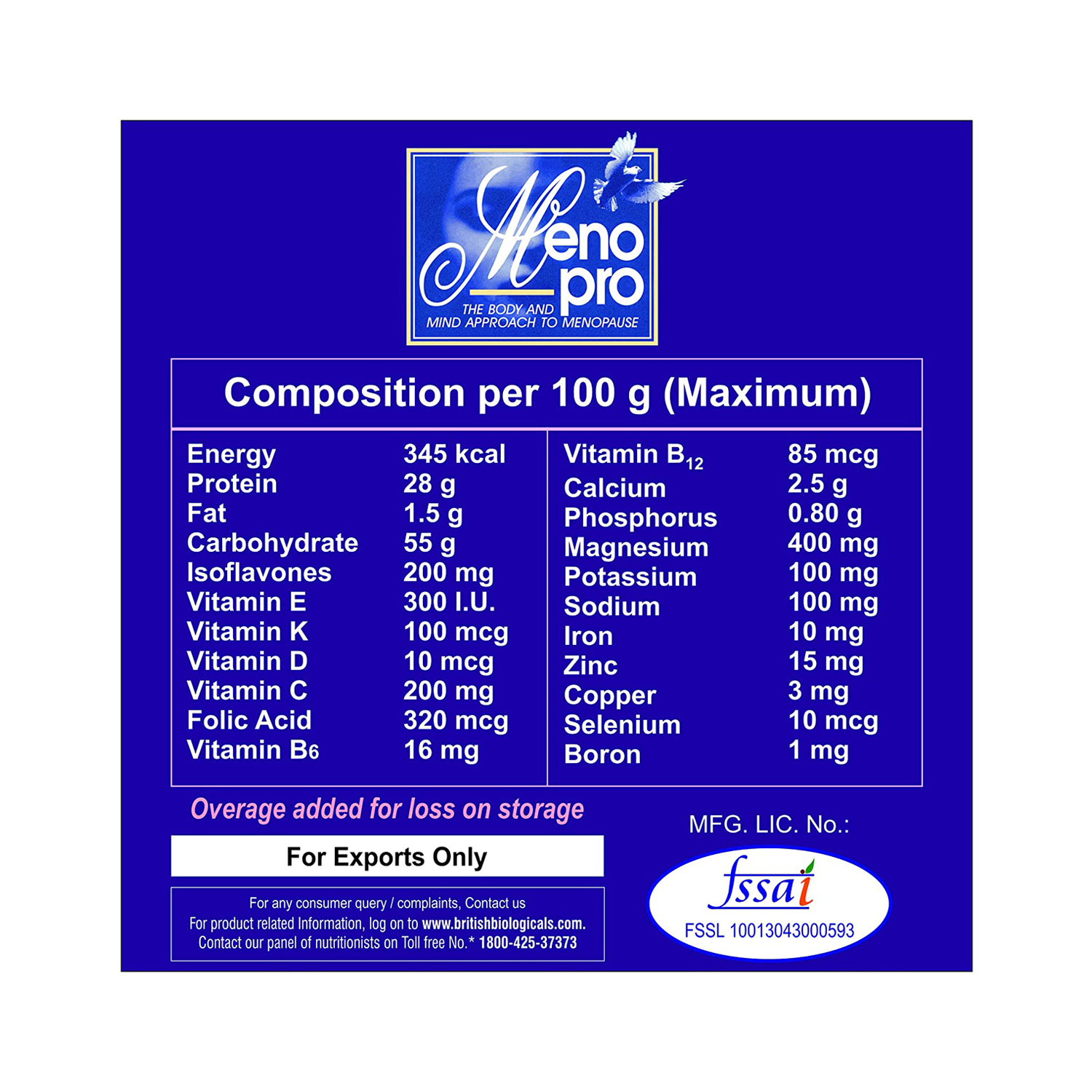 Meno Pro For Menopausal Symptoms 400g - Cureka