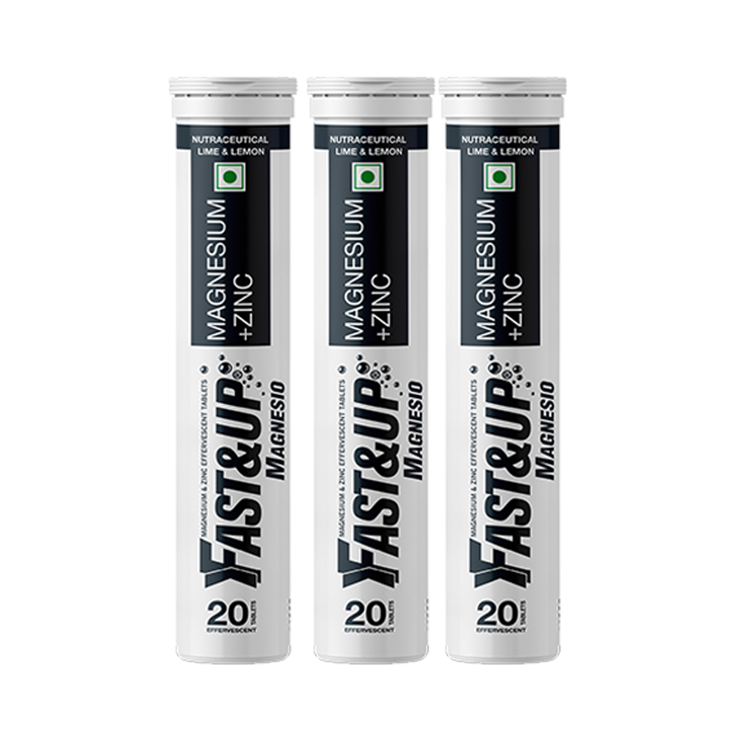 Fast & Up Magnesio - Combo of 3 Tubes - Lime & Lemon Flavour - Cureka ...