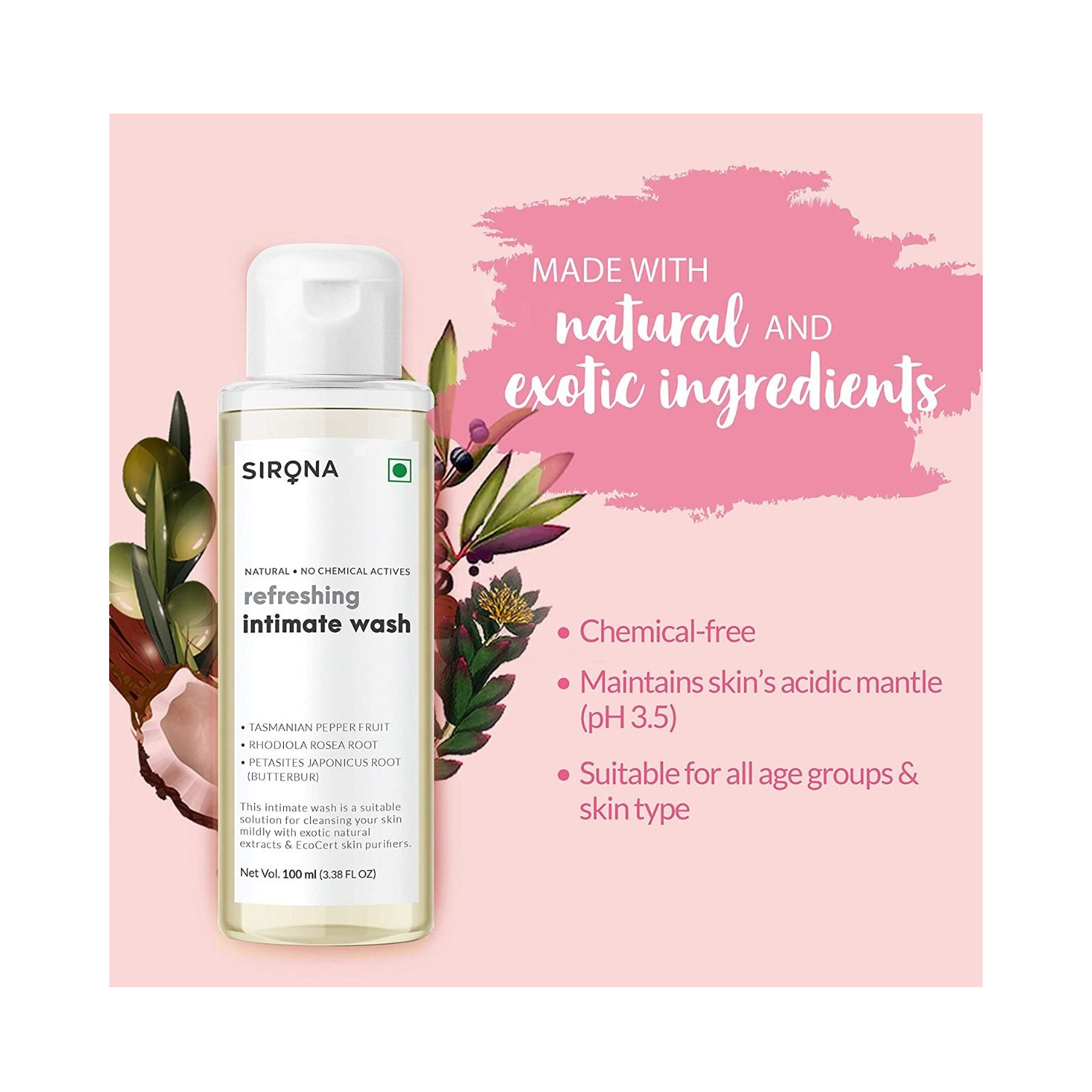 Sirona Natural Ph Balanced Intimate Wash Feminine Care Cureka