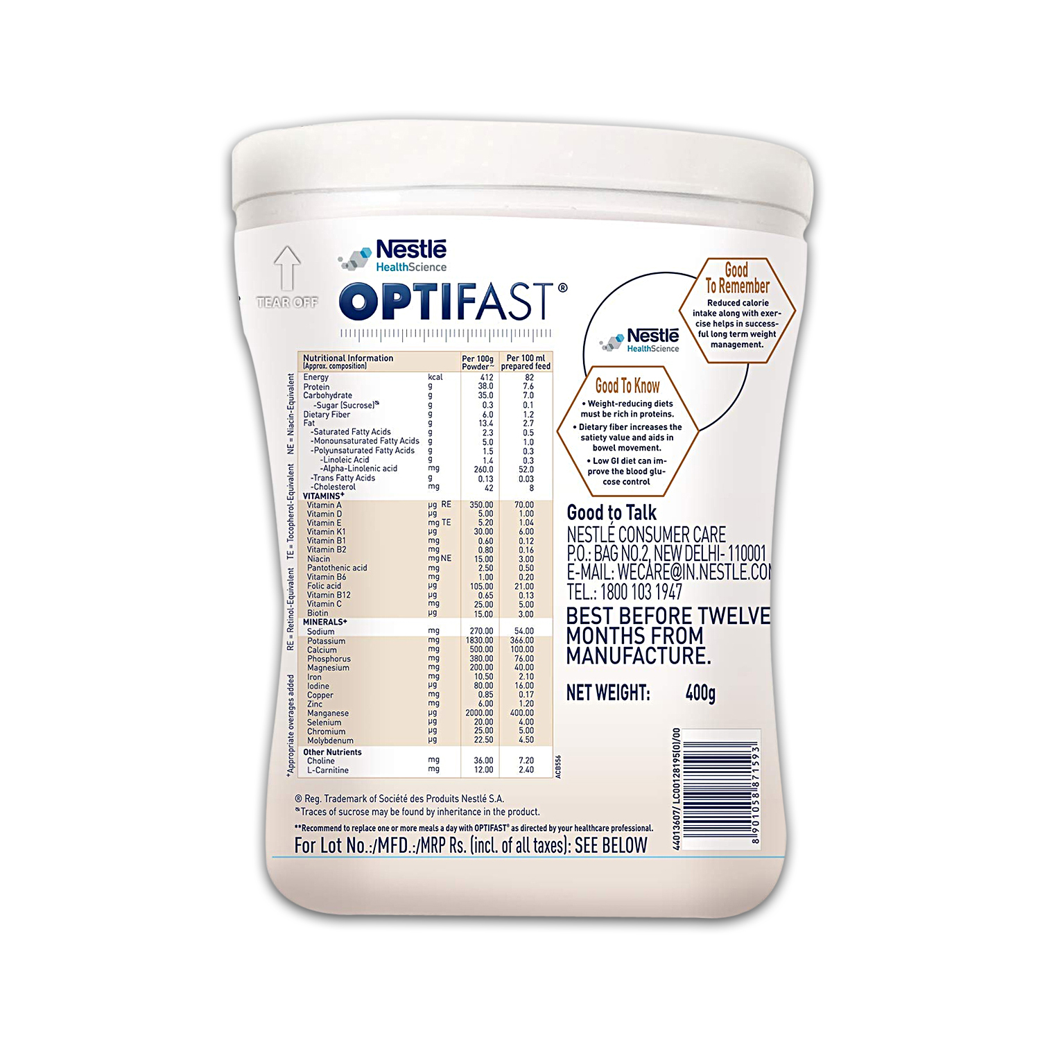 Nestle Optifast Weight Management Shake | Chocolate | Low GI Formula ...
