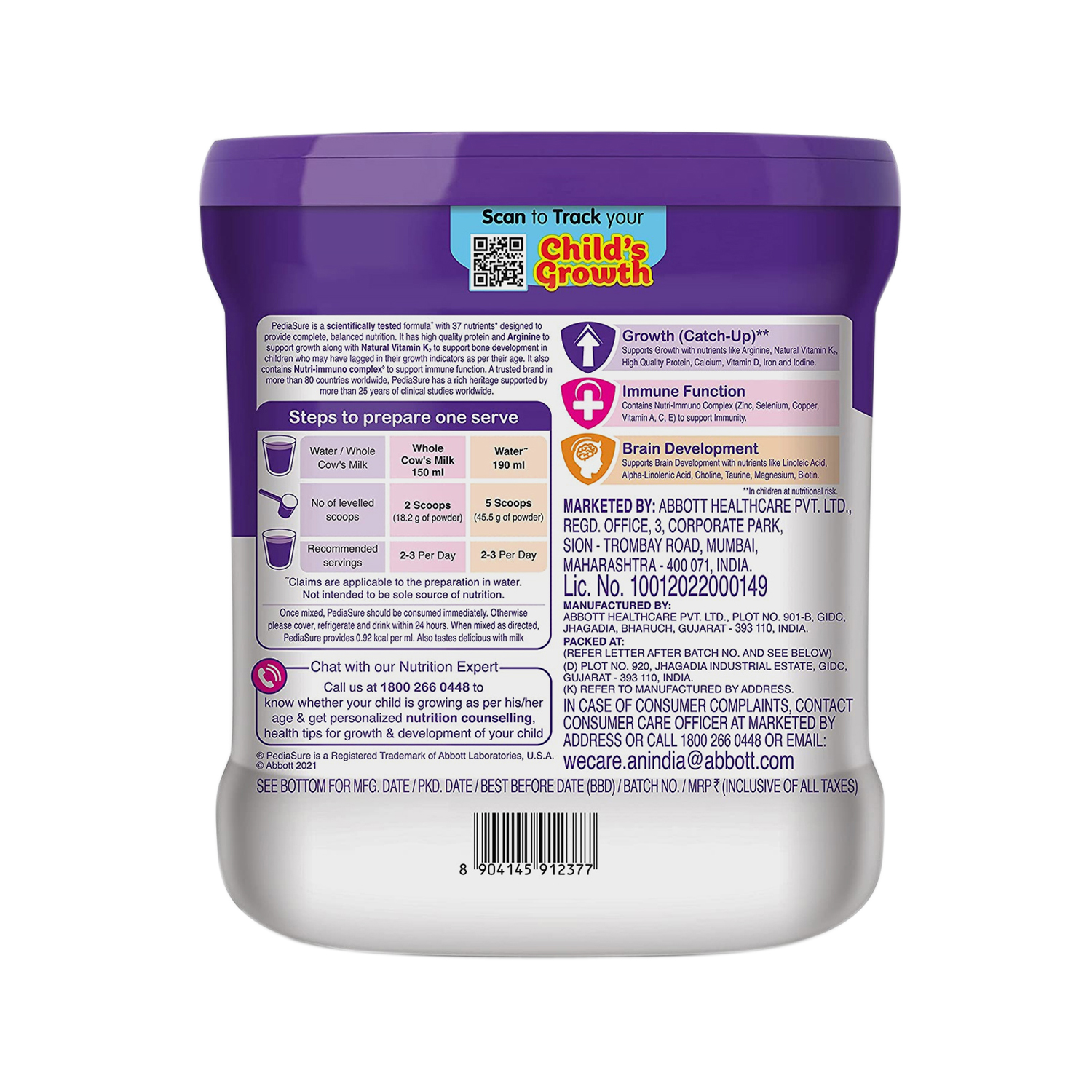 Pediasure Complete Balanced Nutrition to Help Kids Grow Box Nutrition ...