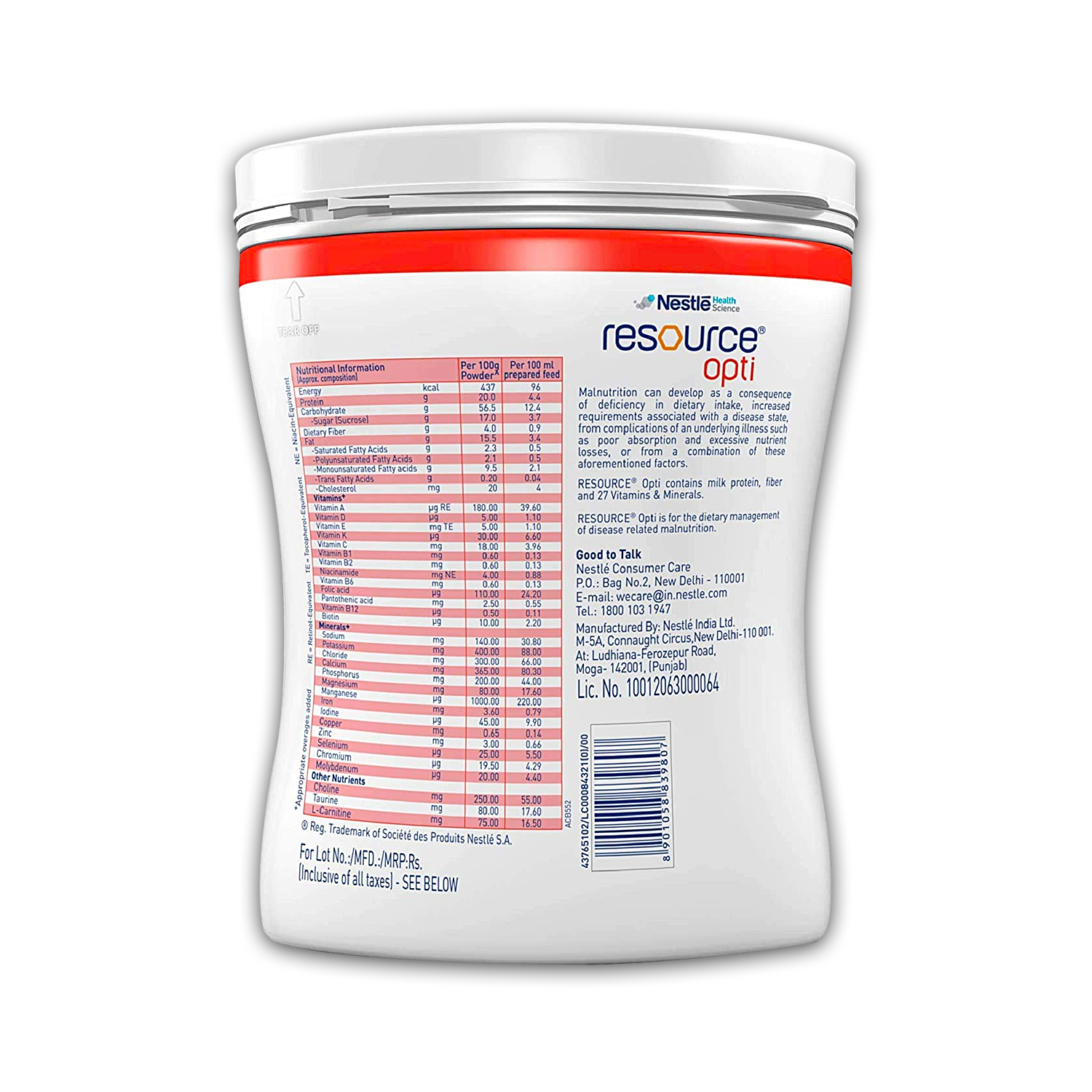 Nestle Resource Opti 400g Pet Jar Pack - Cureka