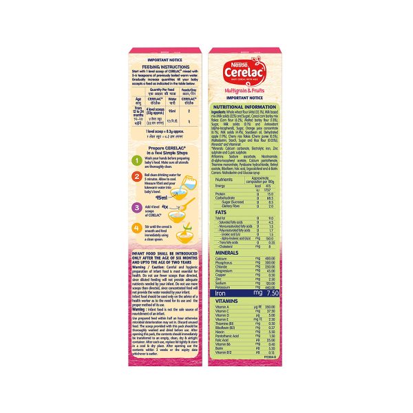 Nestle Cerelac Baby Cereal with Milk from 12 to 24 Months Multigrain ...