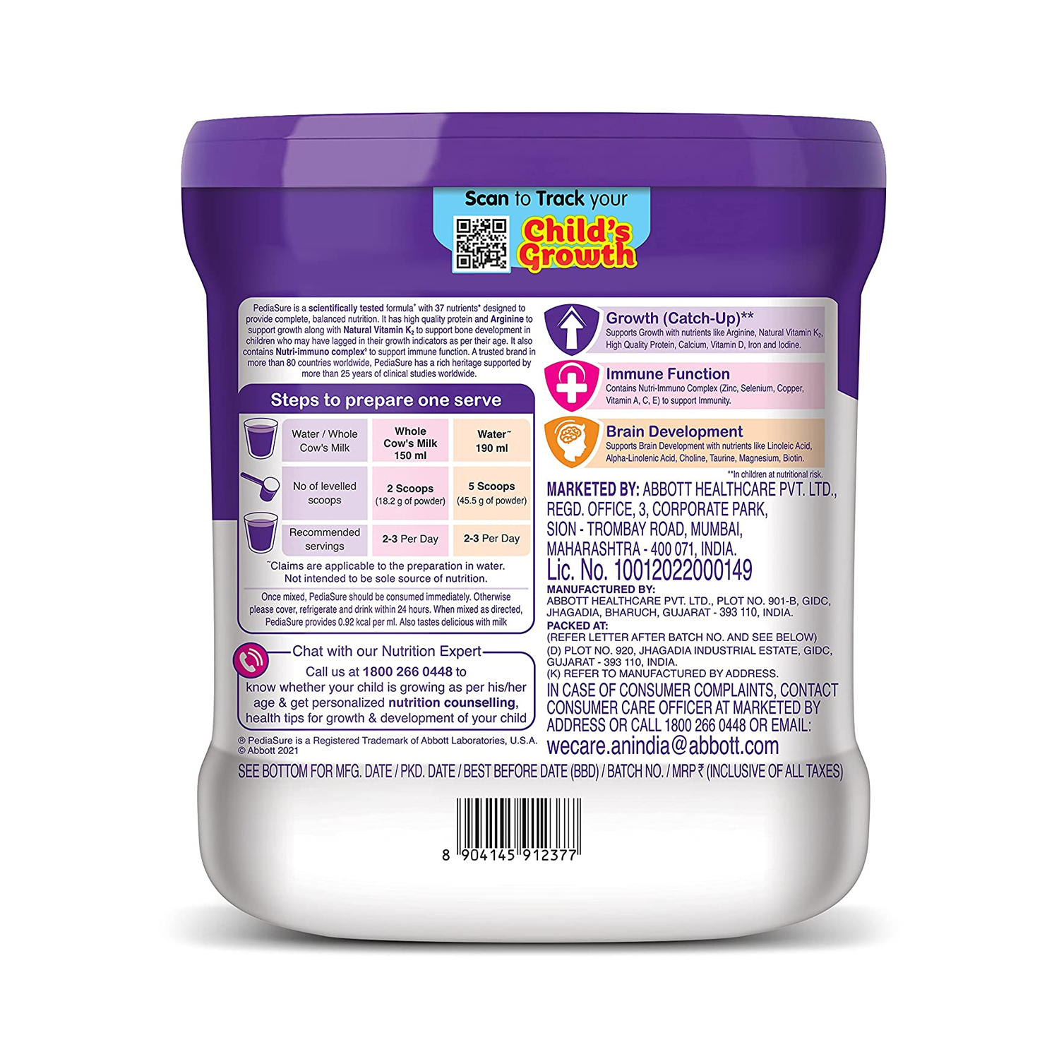 Pediasure Complete Balanced Nutrition to Help Kids Grow Box Nutrition ...
