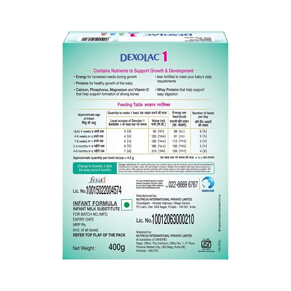 Dexolac 1 Infant Formula Refill Pack Rs. 325- Cureka