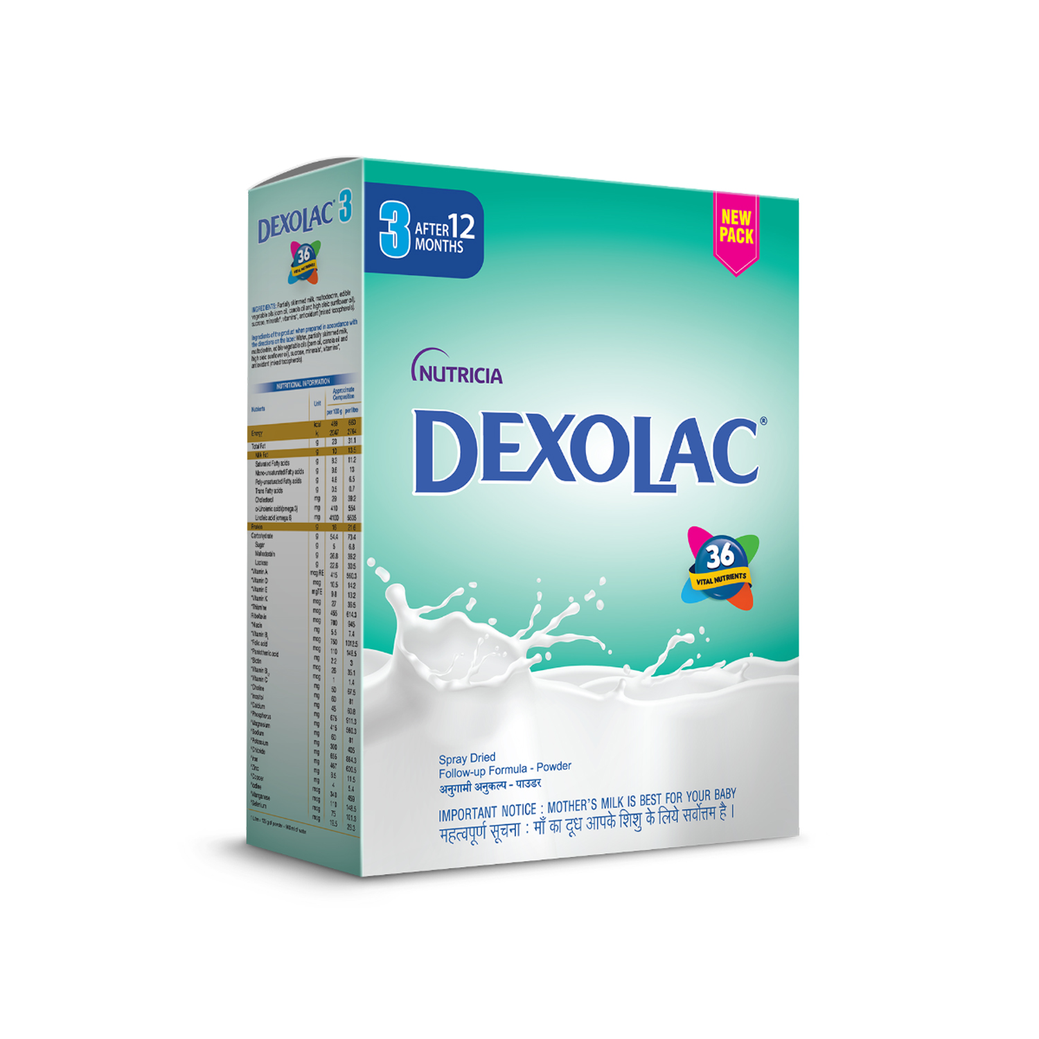 Dexolac milk powder stage 3 400g refill pack | 12+ months baby Rs. 375
