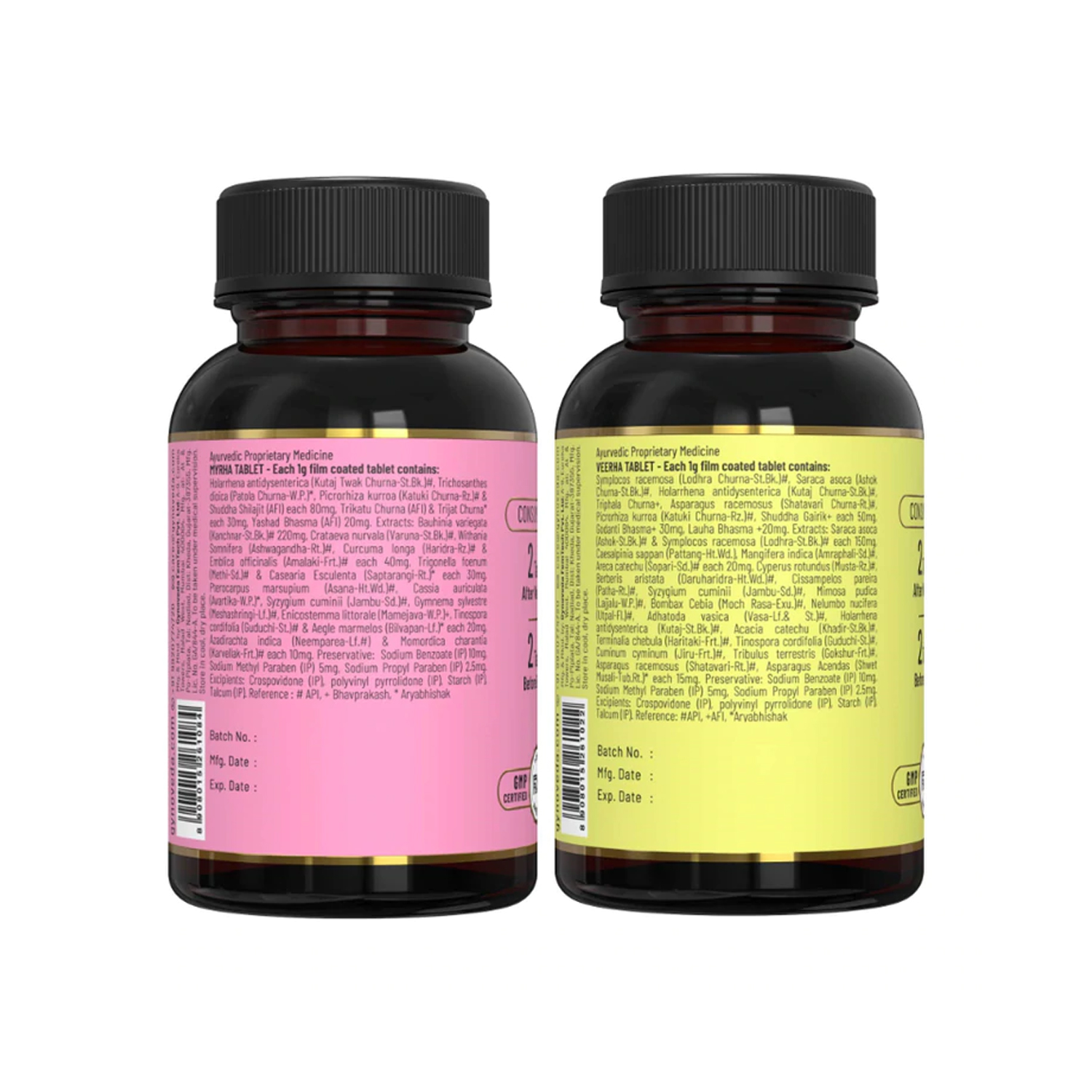 Gynoveda Myrha and Veerha Ayurvedic Tablets for PCOS with Heavy Flow ...