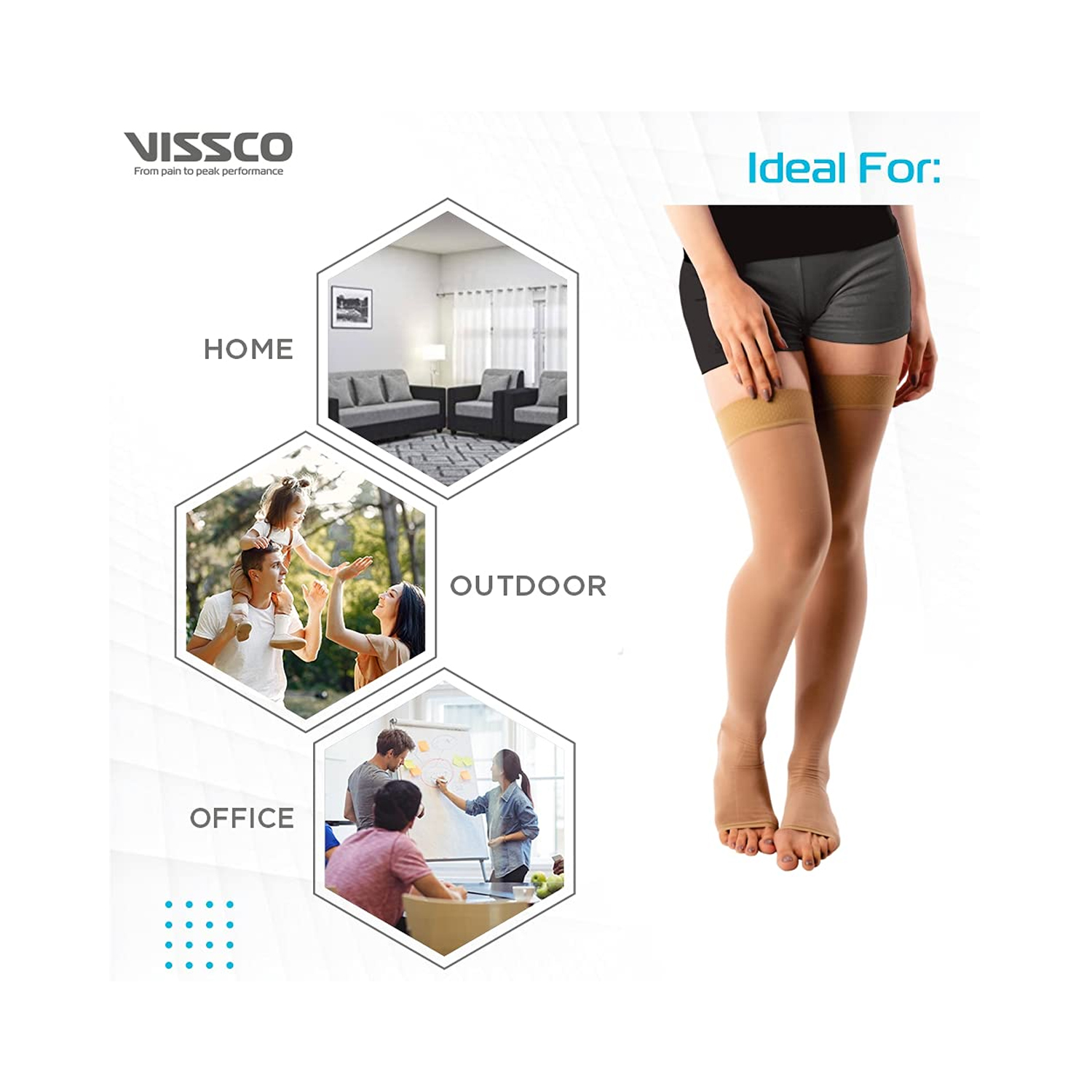 Vissco Advance Class 2 Thigh Length Medical Compression Stockings