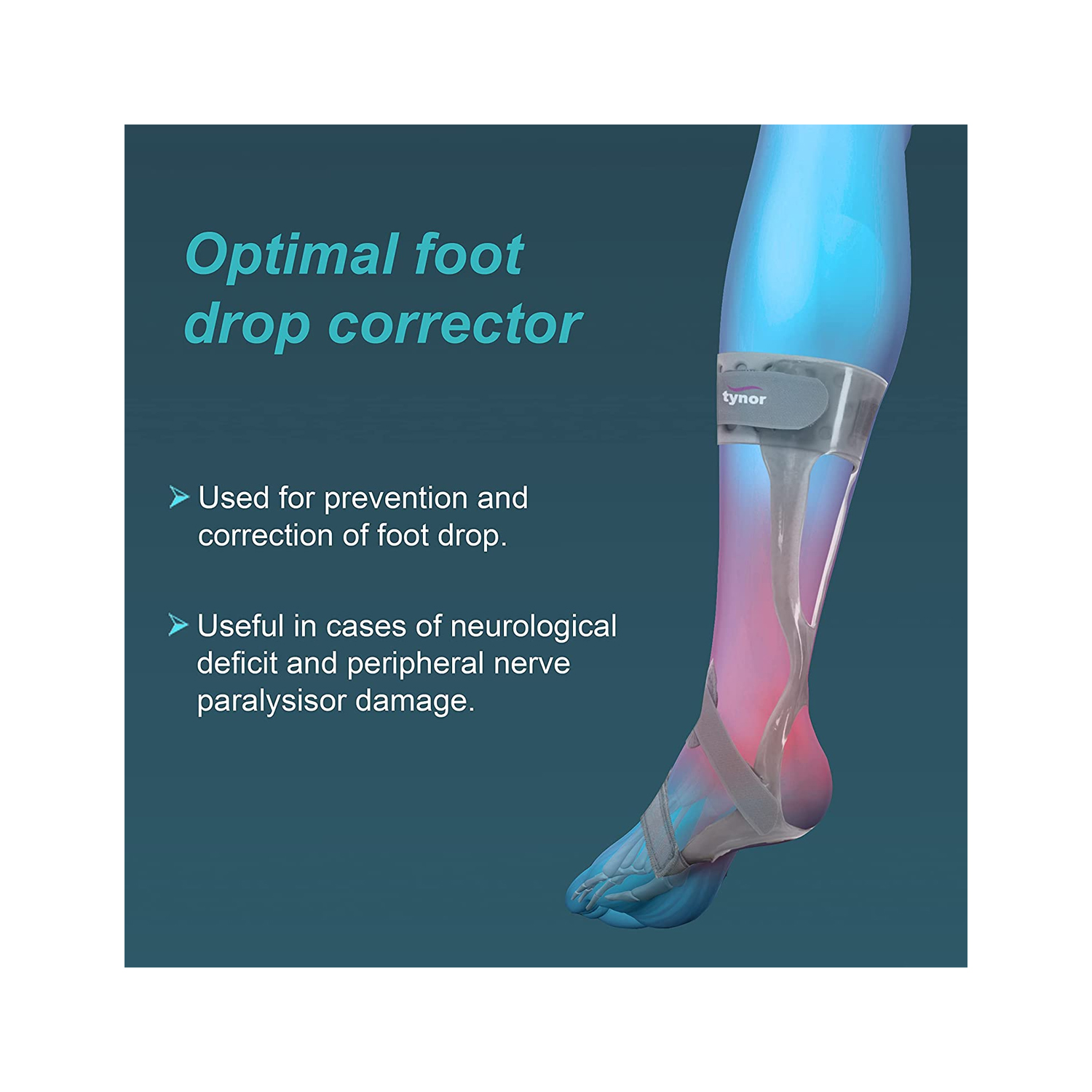 Tynor Foot Drop Splint with Liner Right Large