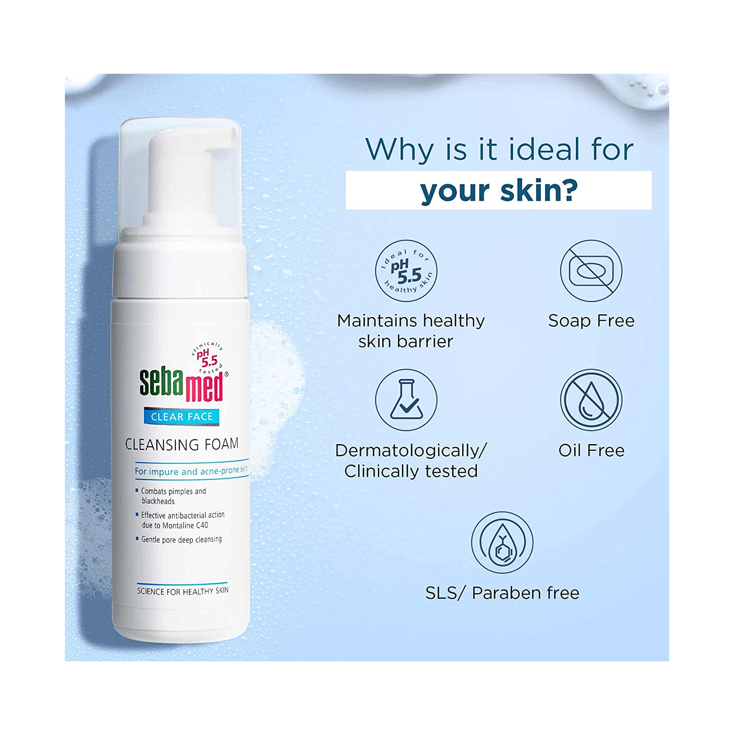 Sebamed Clear Face Cleansing Foam 50ml - Cureka