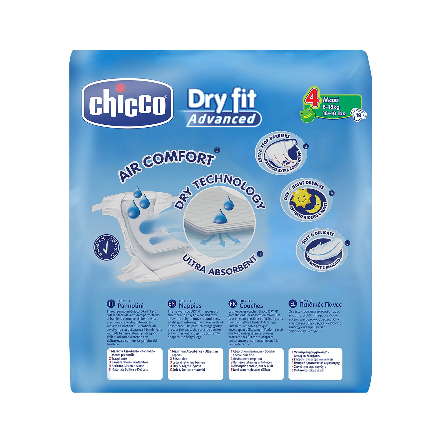 Chicco Diaper Dry Fit Advanced Maxi - 19 Diapers