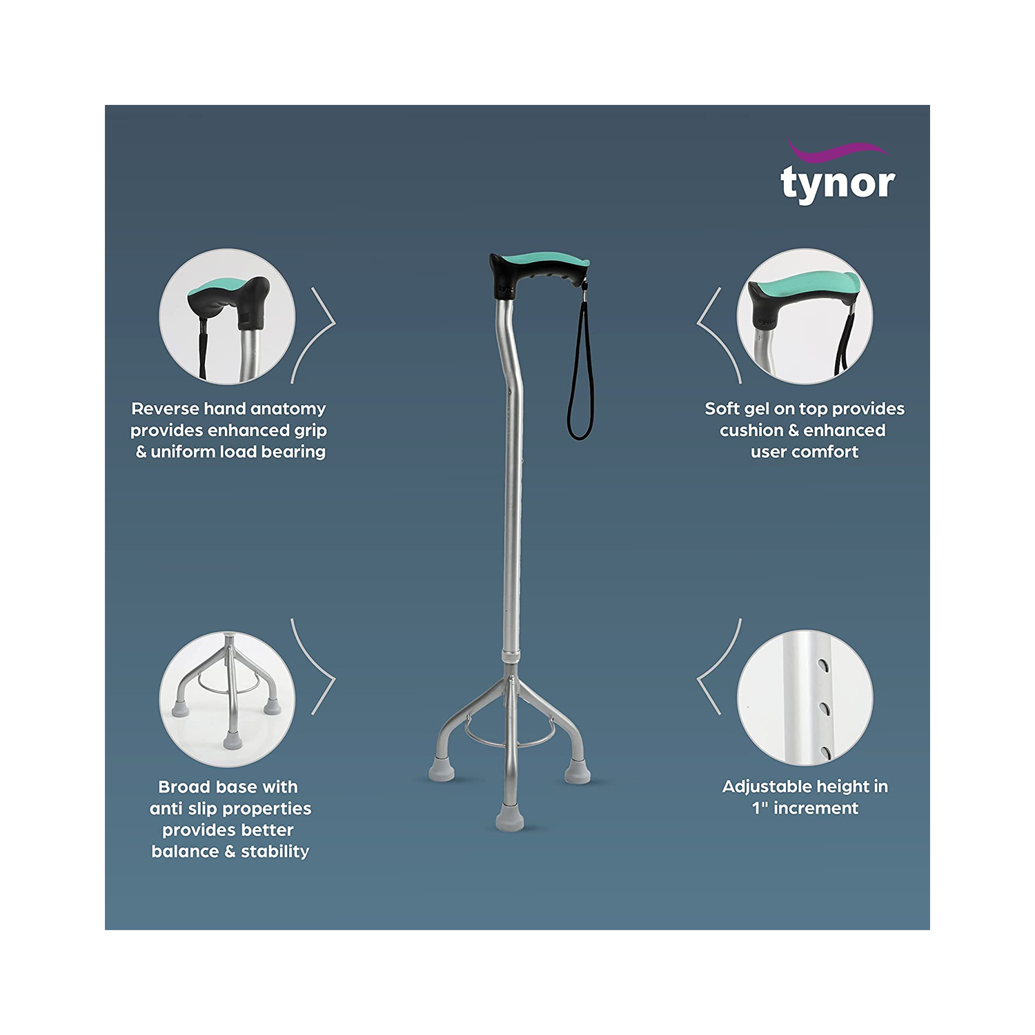 Tynor Walking Stick Tripod L-32 Universal - Cureka