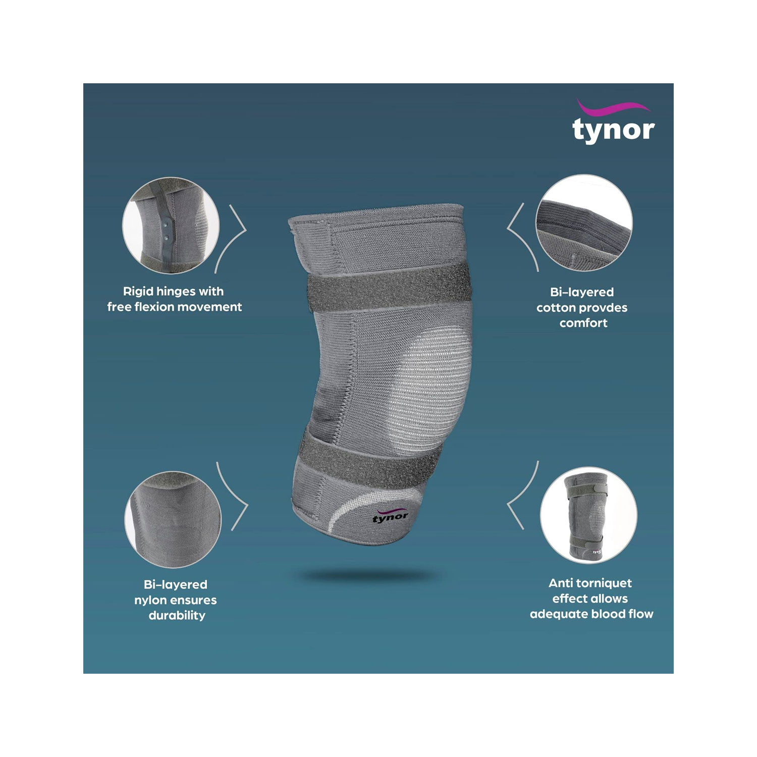 Buy Tynor Knee Cap Rigid Hinge D-06 XL - Cureka