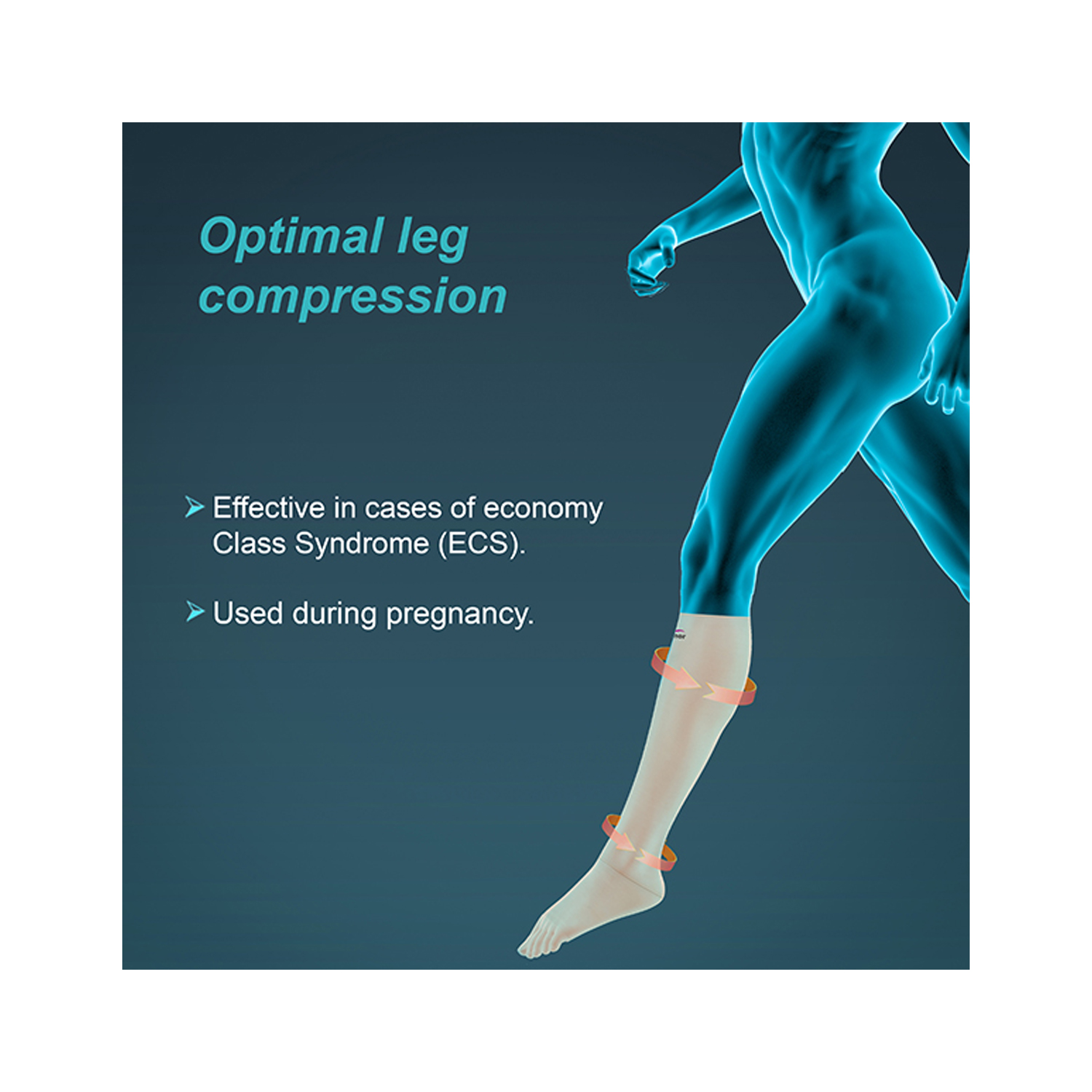 Tynor – Compression garment Leg Below Knee Closed Toe Large