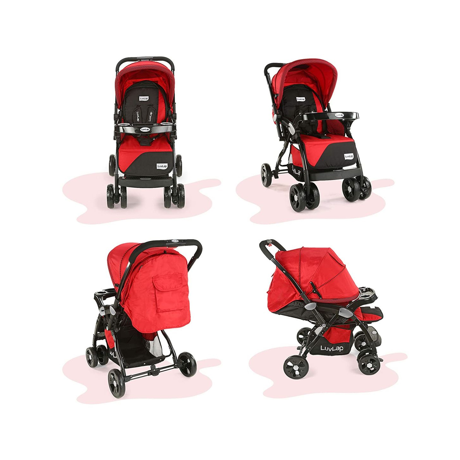 Buy Luvlap Galaxy Stroller Red and Black - Cureka