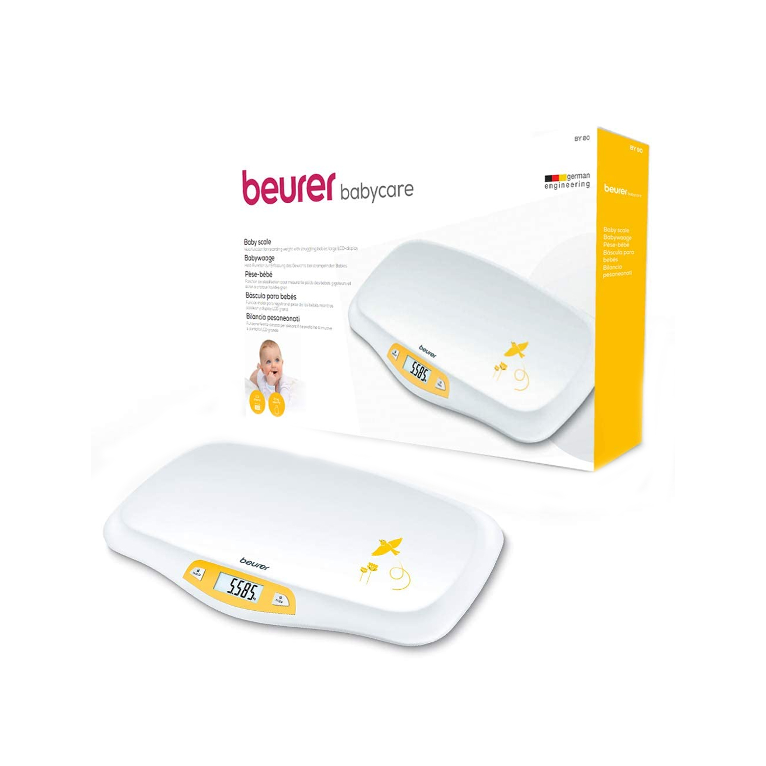 Beurer By80 Baby Weighting Scale For Kids – (White, Yellow)