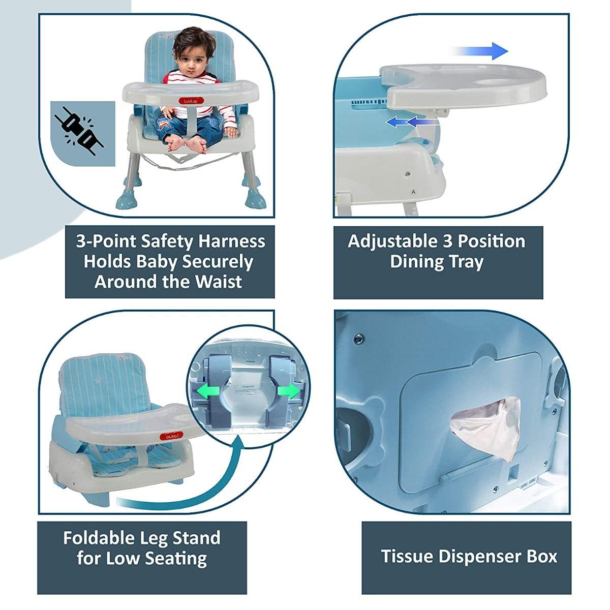 LuvLap 4 in 1 baby high chair Blue - Cureka - Online Health Care ...