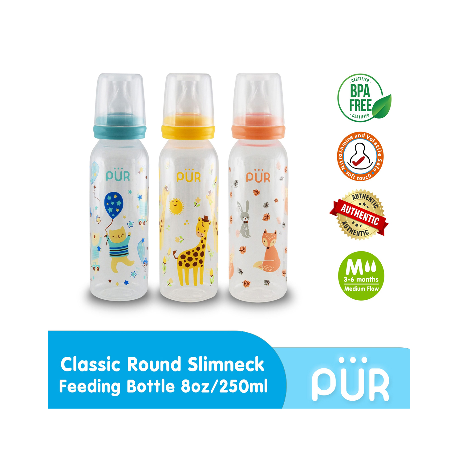 PUR Classic Round Bottle 250ml