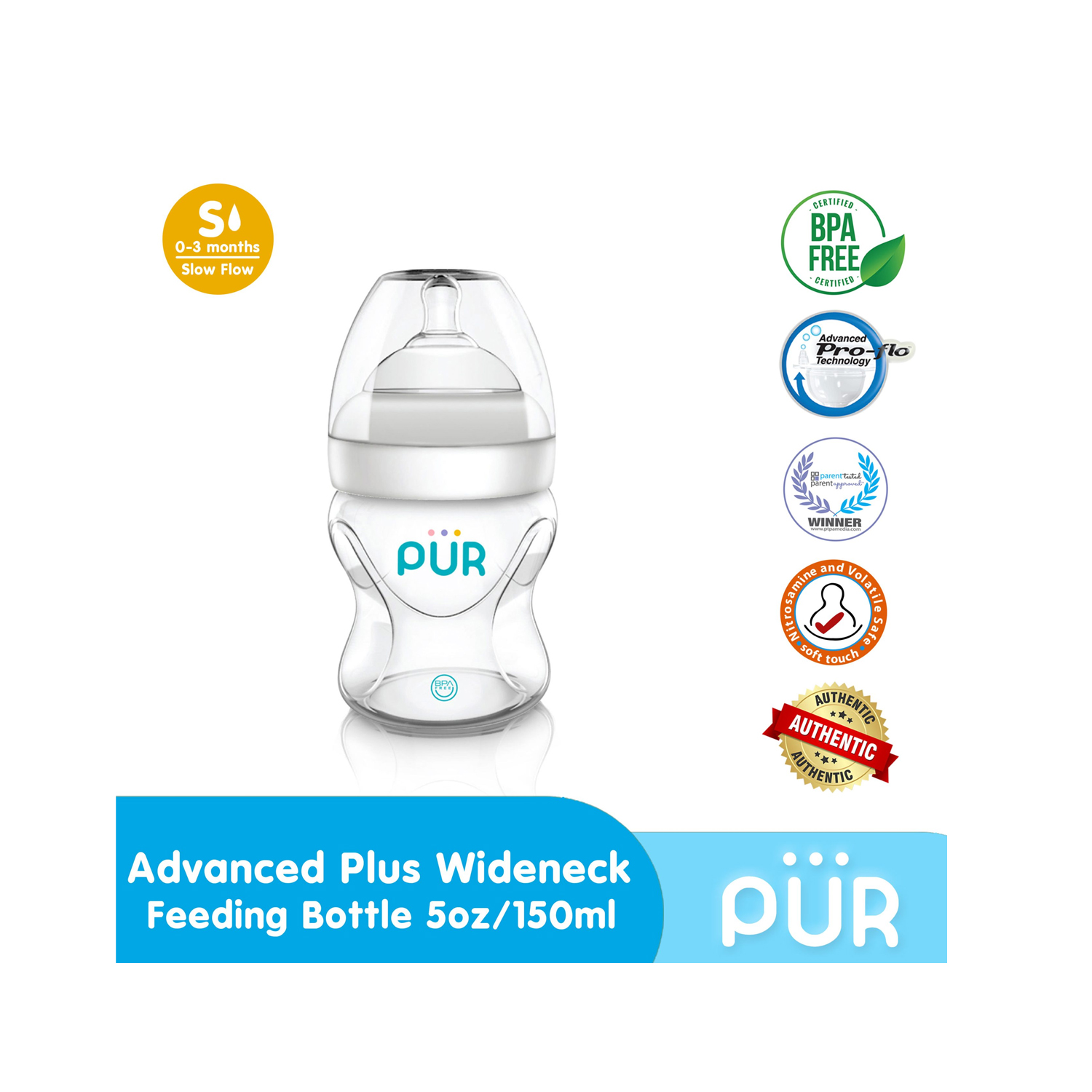 PUR Daytime Orthodontic Soothers 3 to 6 Months - Cureka