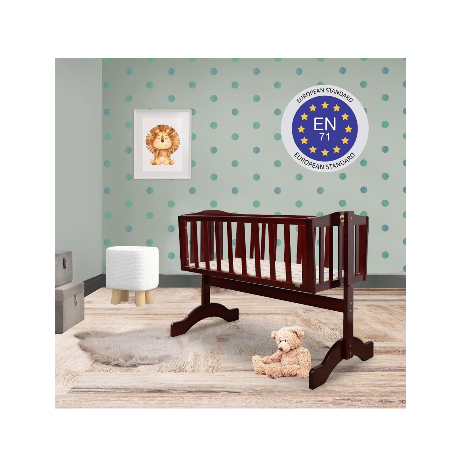 Buy Luvlap Wooden Cot C-10 (Cherry Red) - Cureka