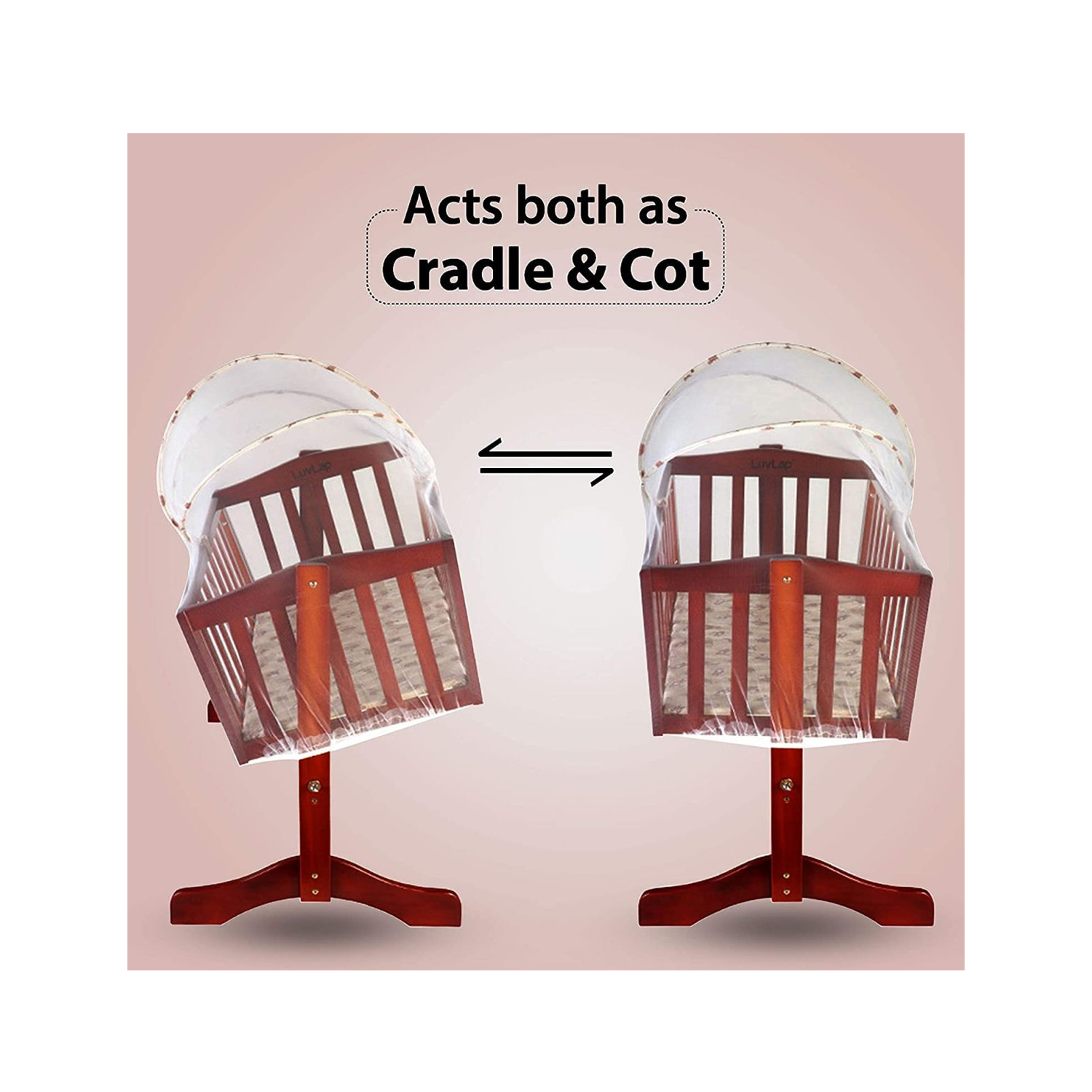 Buy Luvlap Wooden Cot C-10 (Cherry Red) - Cureka