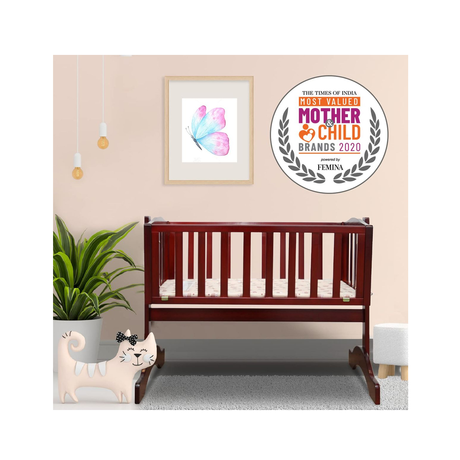 Buy Luvlap Wooden Cot C-10 (Cherry Red) - Cureka