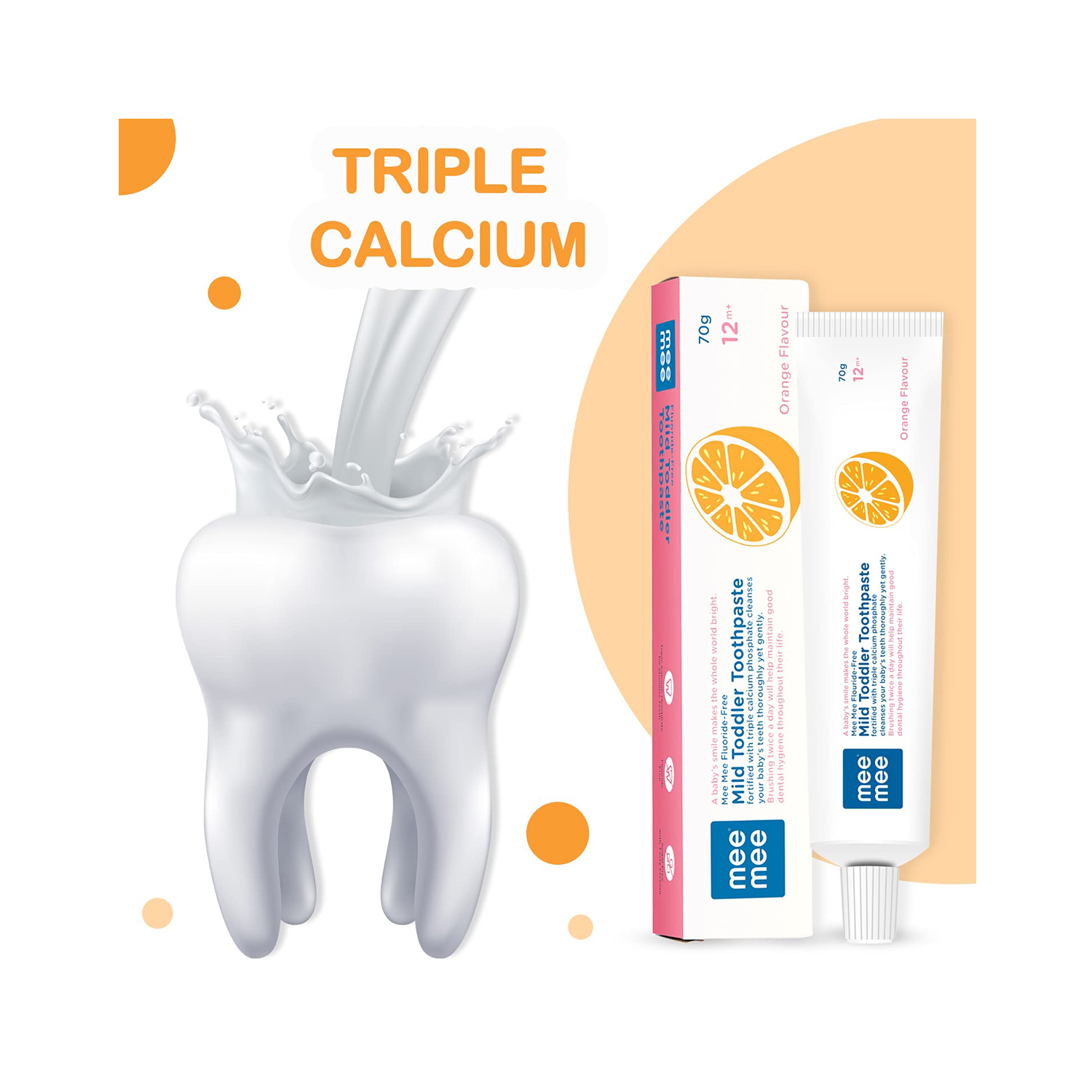 Mee Mee Mild Toddler Toothpaste Orange