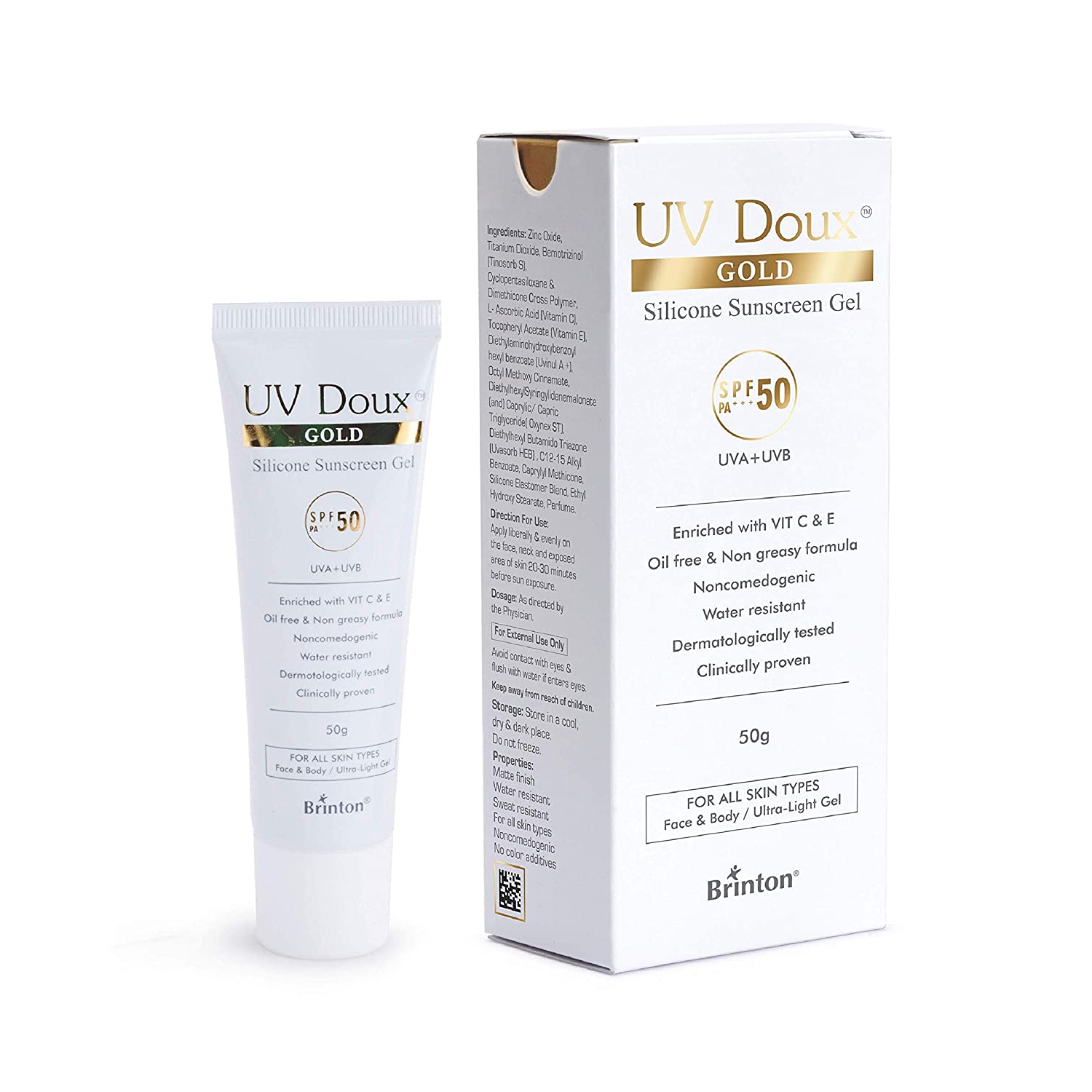 UV Doux Gold Anti-aging Sunscreen Gel SPF 50 - Cureka