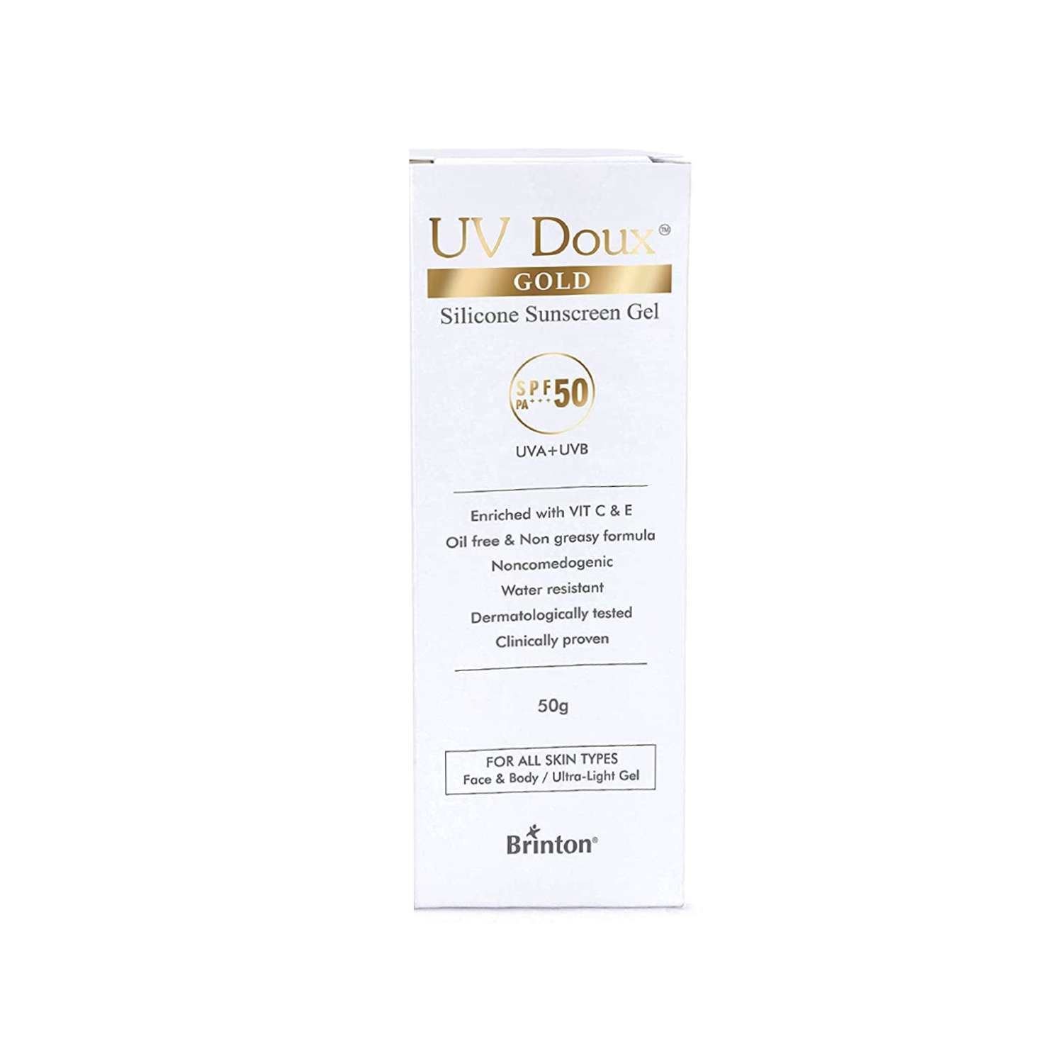 UV Doux Gold Anti-aging Sunscreen Gel SPF 50 - Cureka