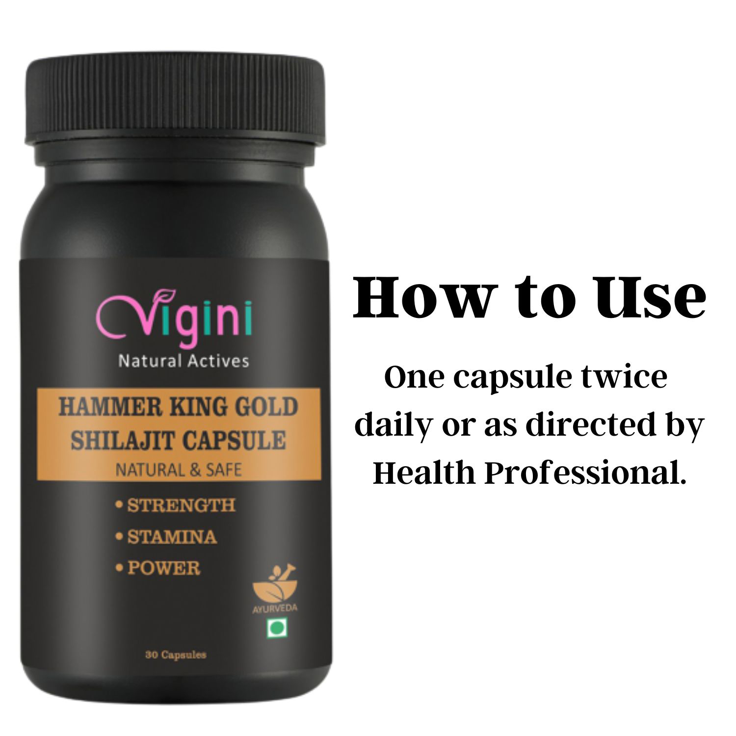 BUY Vigini Hammer King Gold Shilajit Capsules (30 capsules) and GET ...