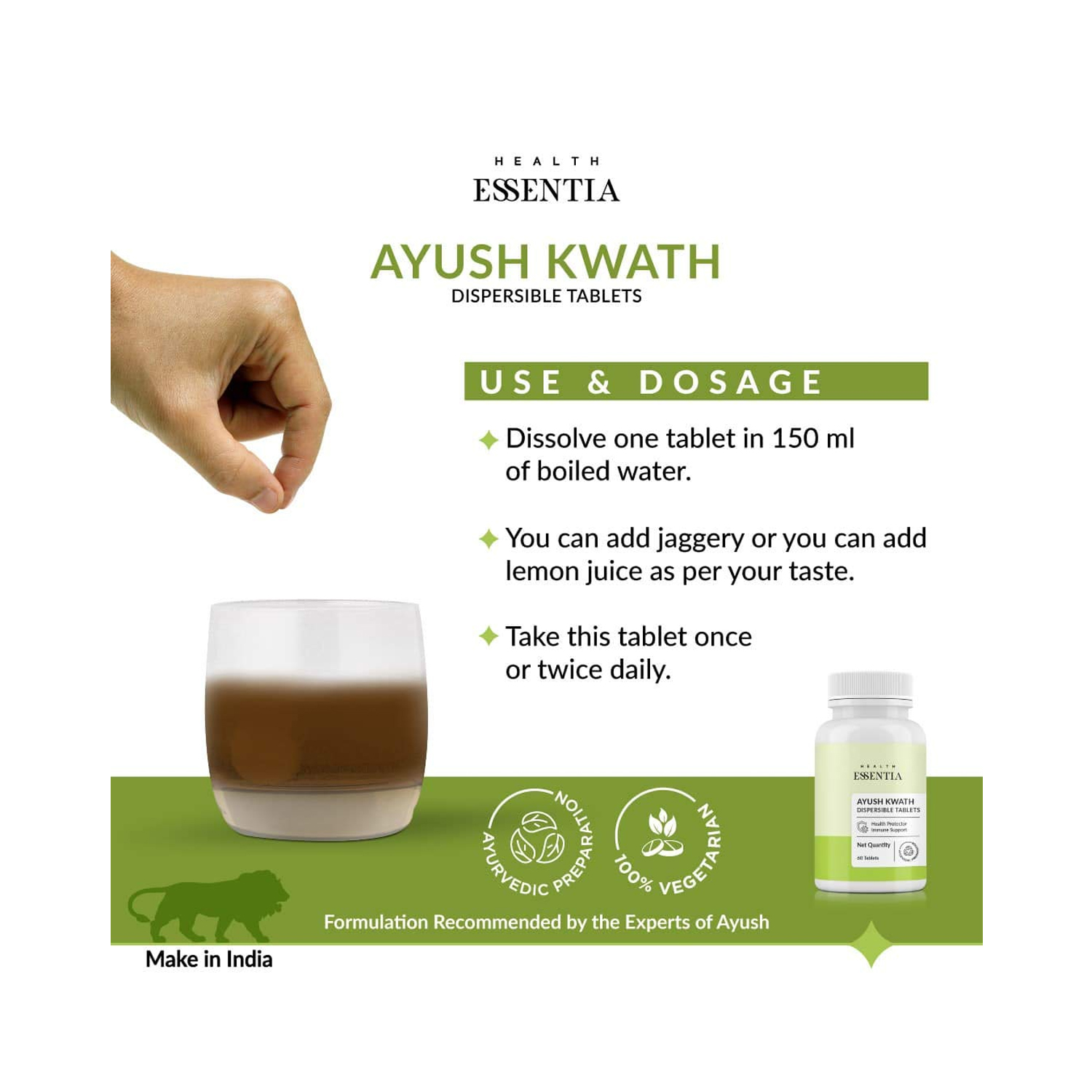 Derma Health Essentia Ayush Kwath Tablets (60 tablets)