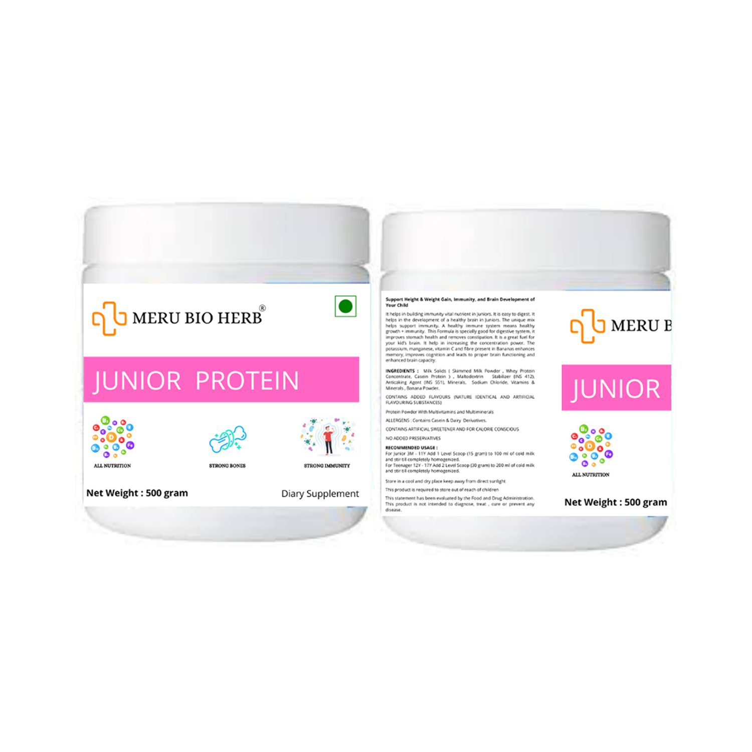 Meru Bio Herb Junior Protein (500gm) - Cureka - Online Health Care Products Shop