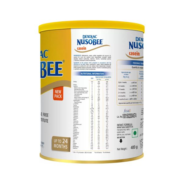 Dexolac Nusobee Casein powder 400g Tin | Upto 24 months