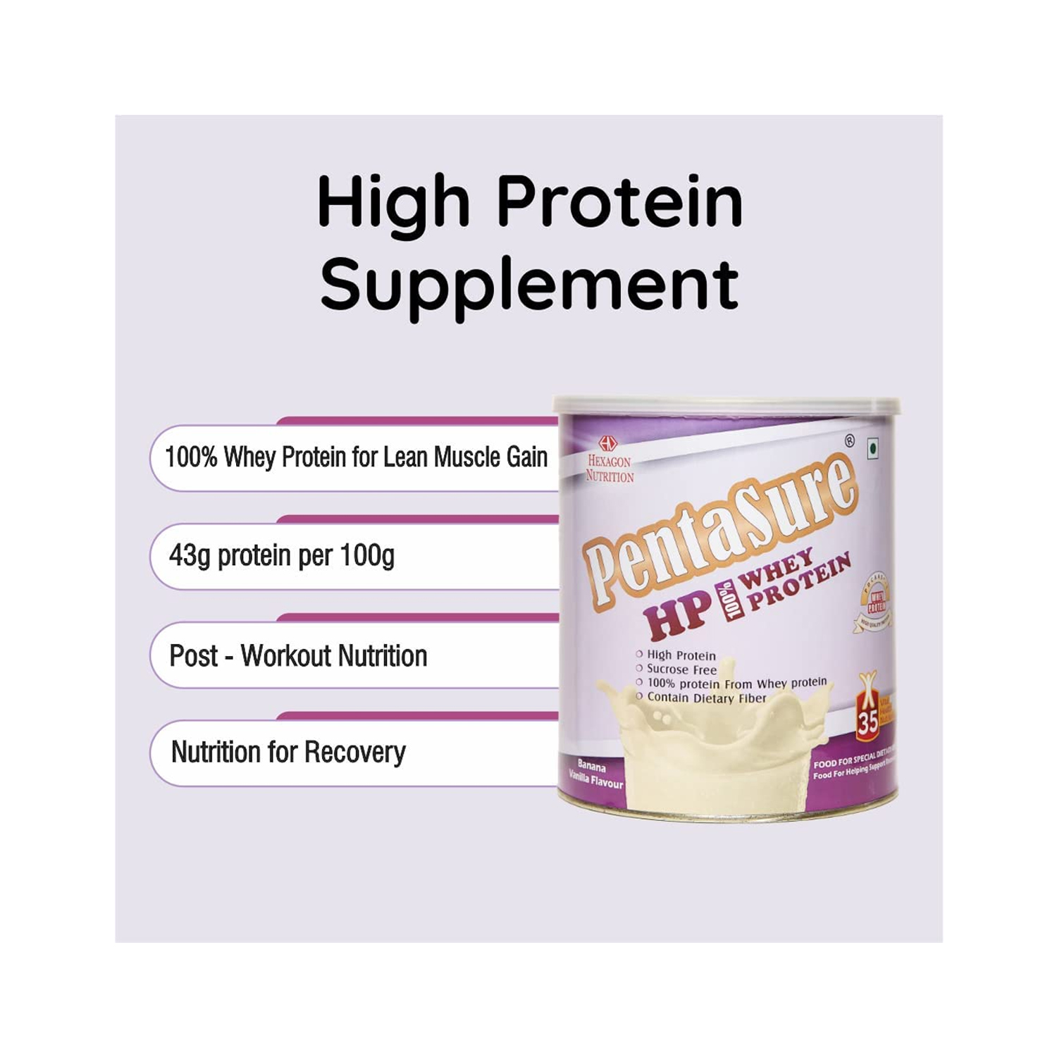Pentasure HP Whey Protein Powder 400g