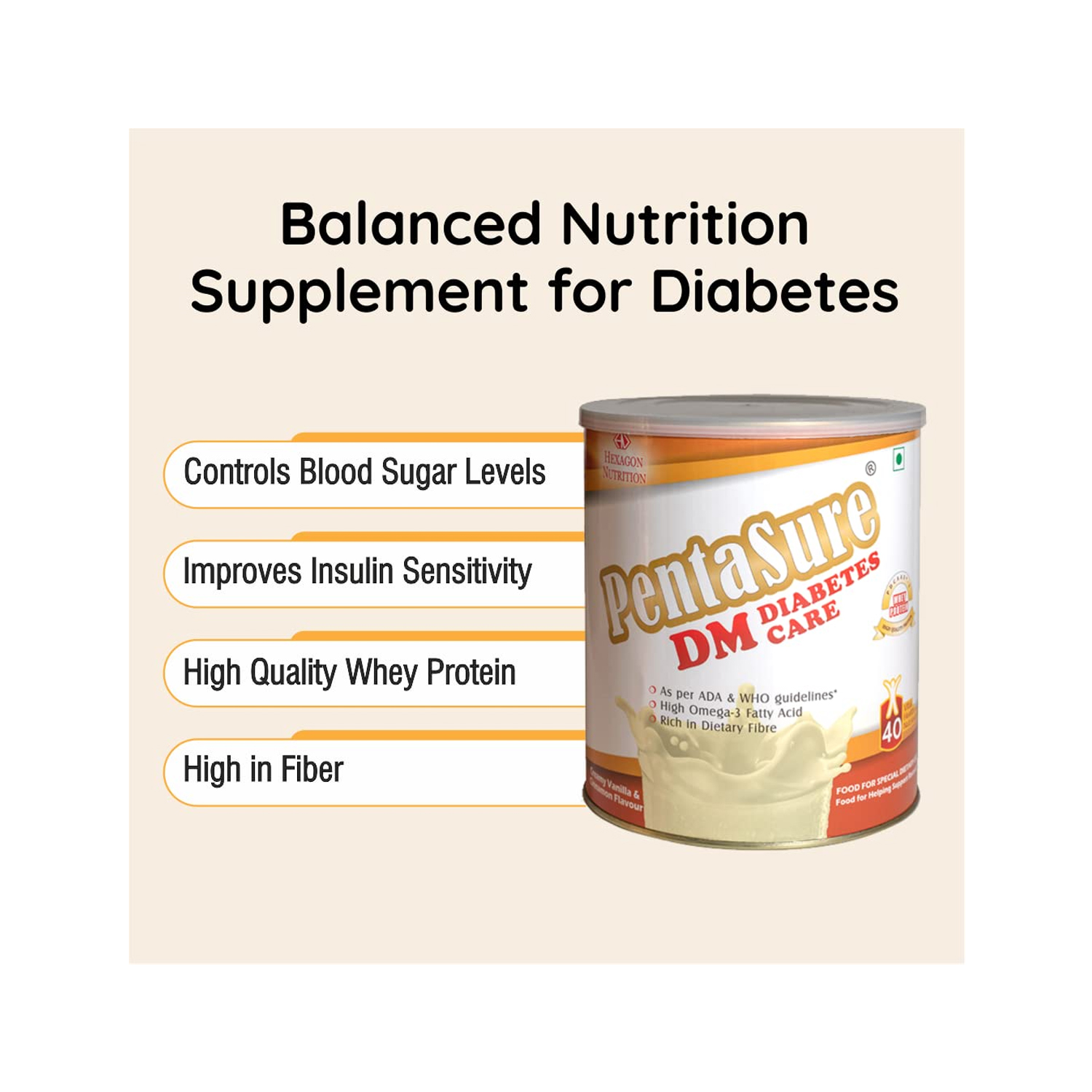 Pentasure DM Diabetes Protein Powder 400g-Cureka