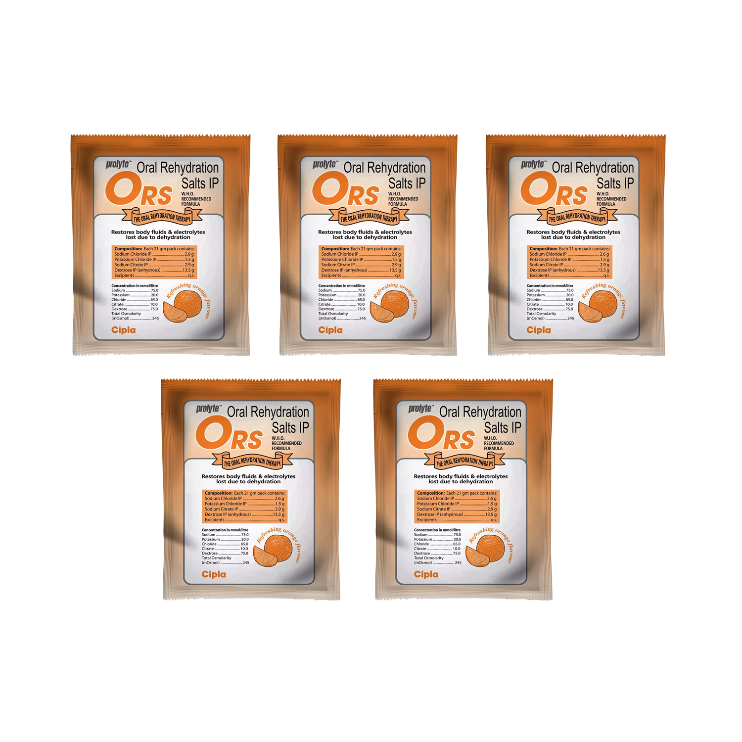 Cipla Prolyte ORS Drink Sachet - 21g (Pack of 5) - Cureka - Online ...