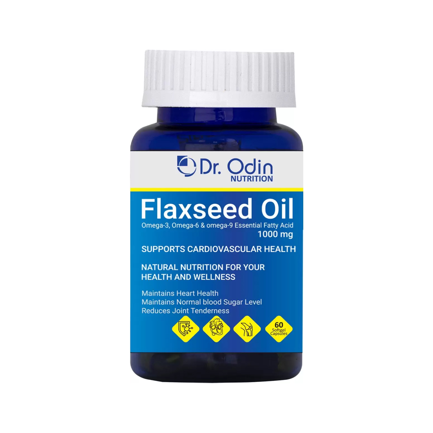 Dr. Odin Nutrition Flaxseed Oil Softgel for Cardiovascular Health (60 ...