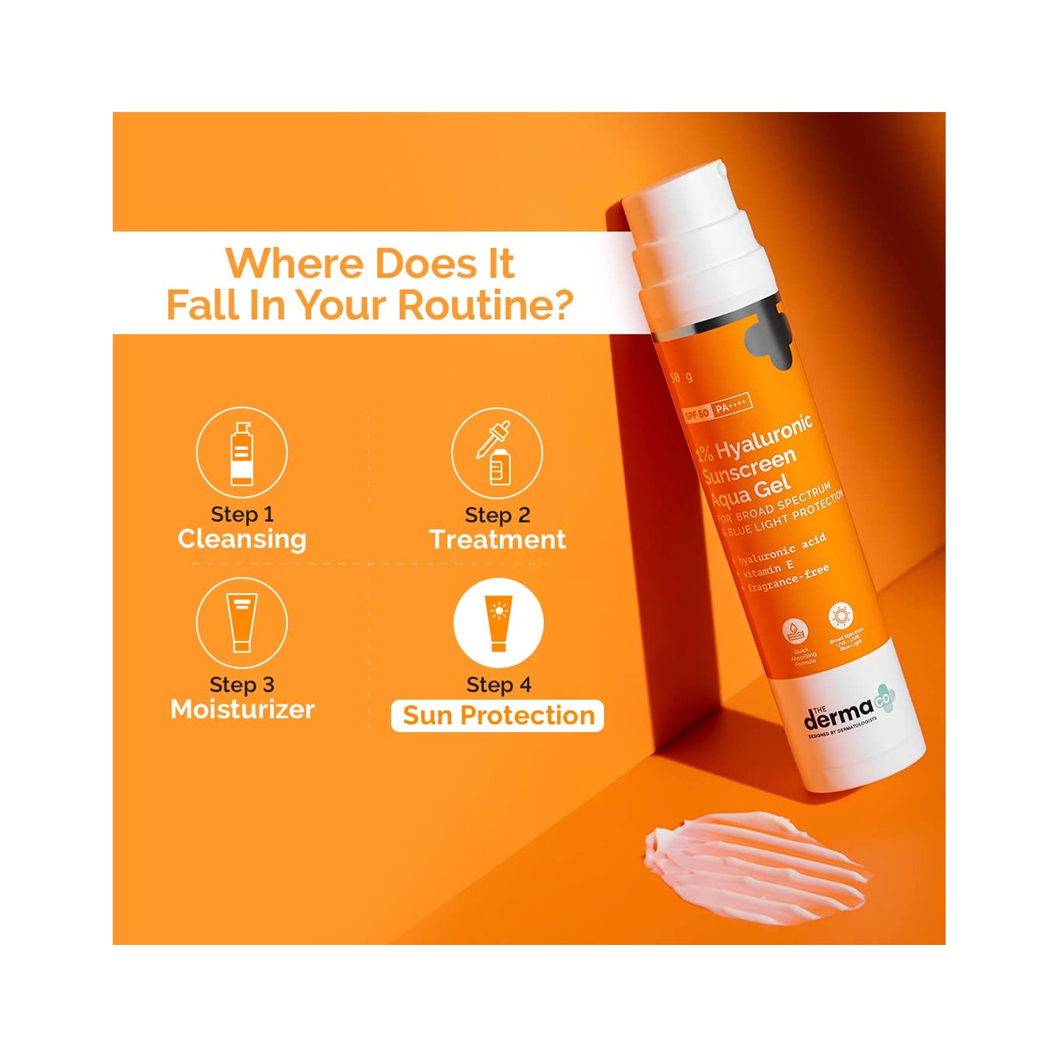 Dermaco 1% Hyaluronic Sunscreen SPF 50 Aqua Gel 50 gm