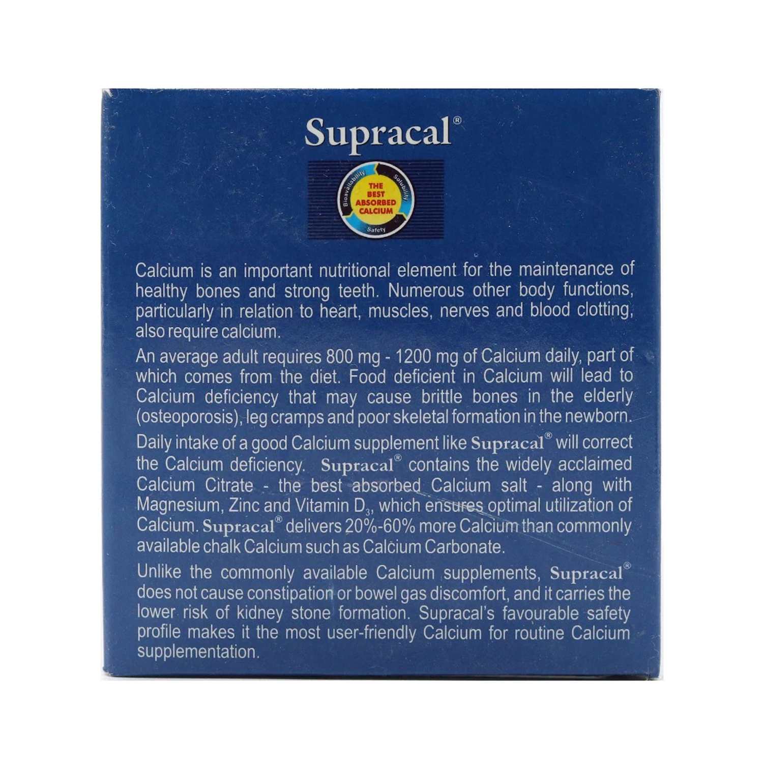Supracal Calcium Tablets for Bone Health (1X 15 Tablets) - Cureka ...