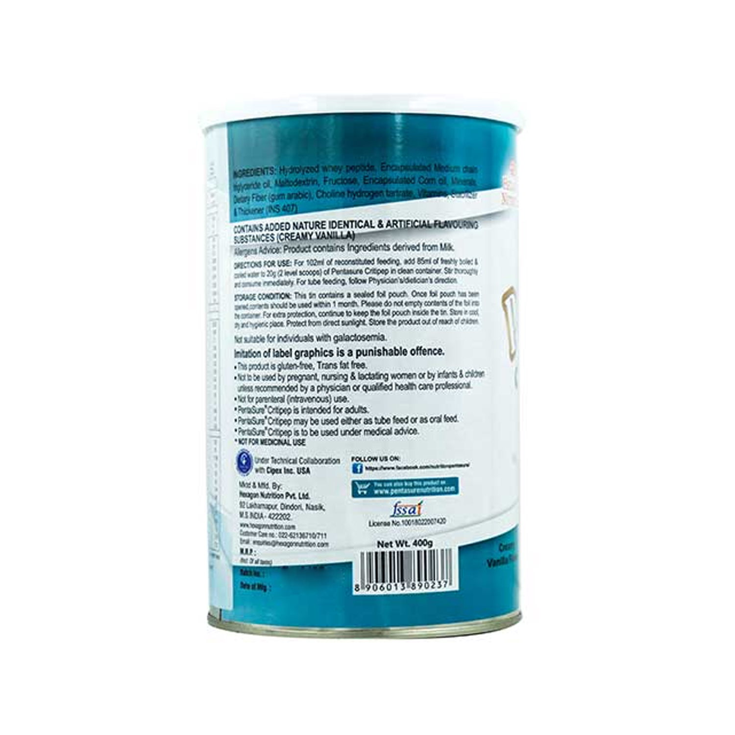 Pentasure Critipep Vanilla Flavour 400g - Cureka