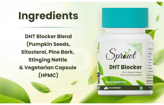 Sprowt DHT Blocker Plant-Based Natural Hair Growth Promoter Capsules ...